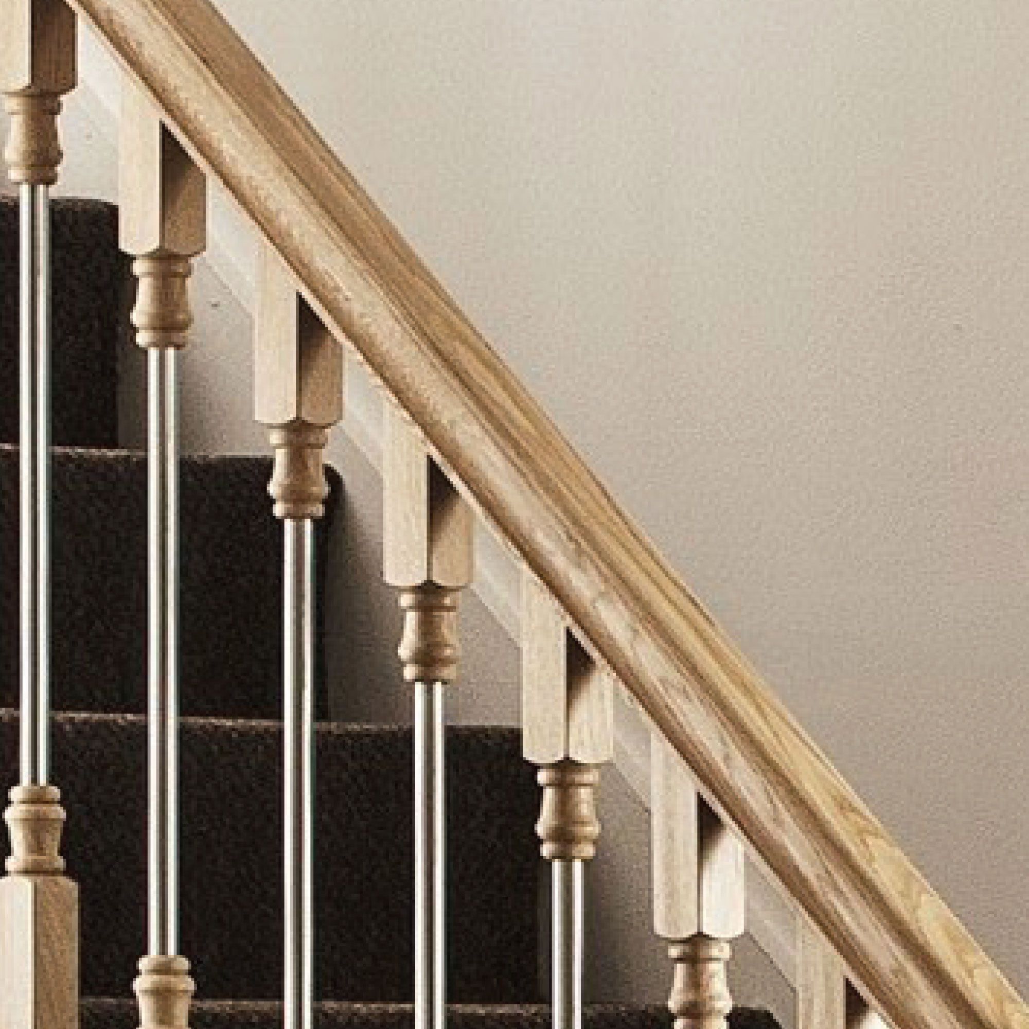 Contemporary Unfinished Oak Cottage loaf Handrail (W)56mm | DIY at B&Q