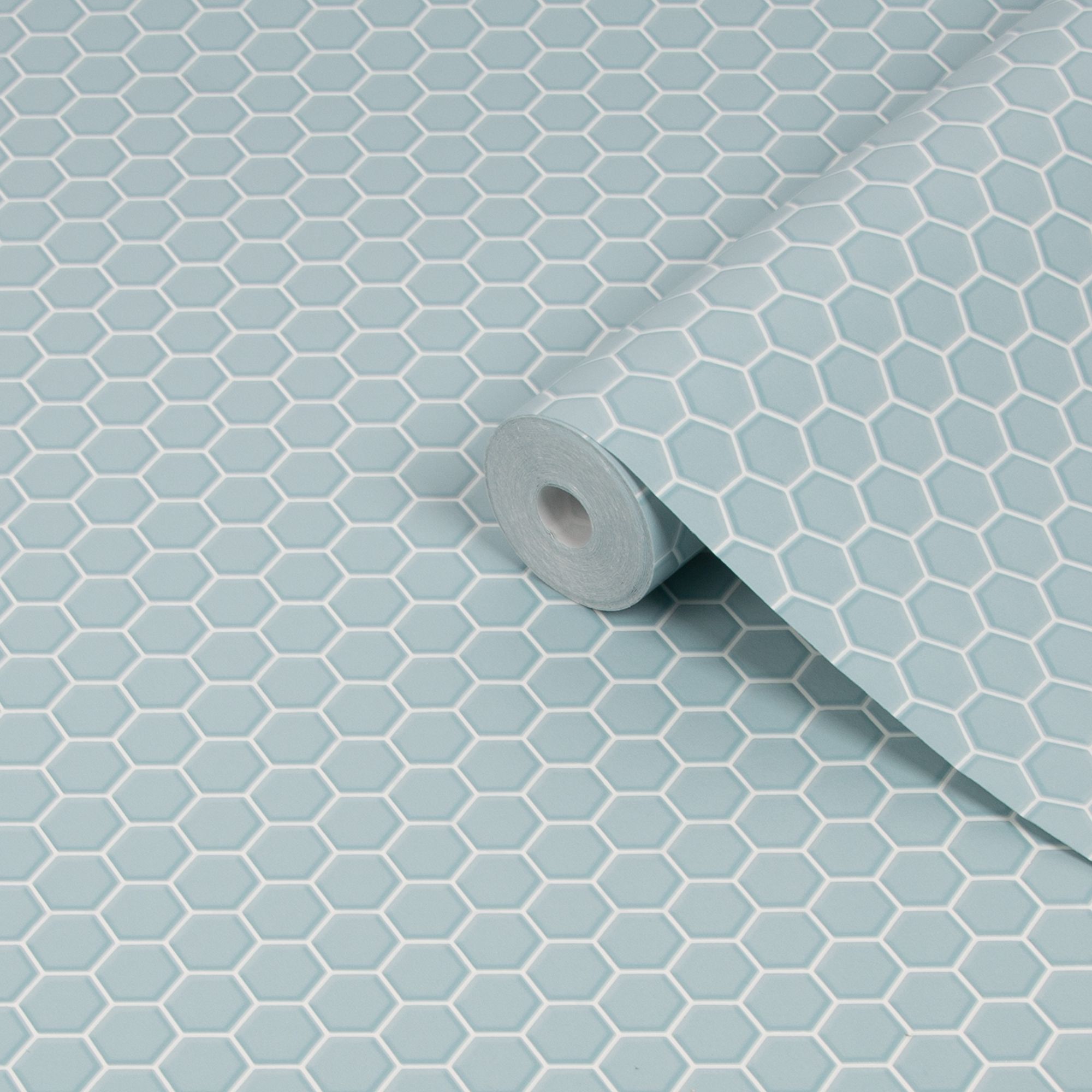 Contour Duck egg Hexagon lattice Tile effect Textured Wallpaper Sample ...