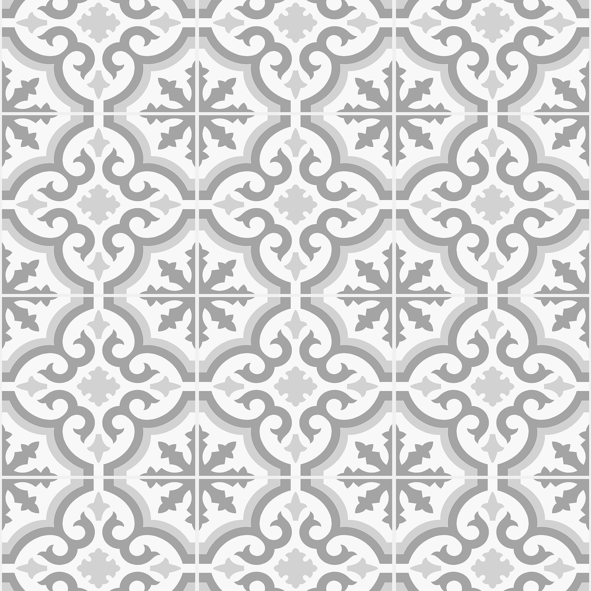 Contour Grecian Grey Tile effect Textured Wallpaper | £20 at B&Q