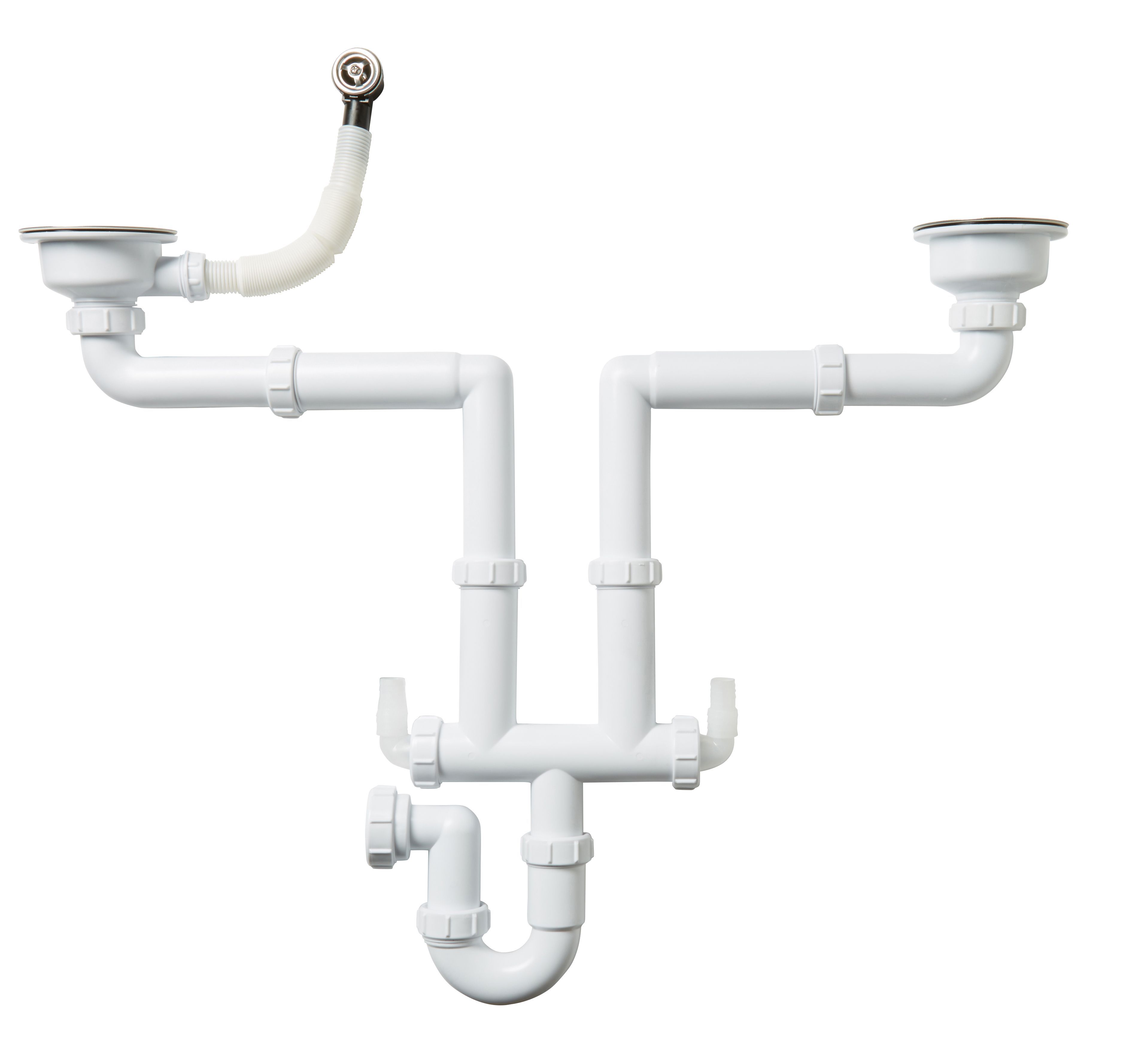 Cooke & Lewis 1.5/2 bowl Pack B waste, overflow & plumbing kit | DIY at B&Q