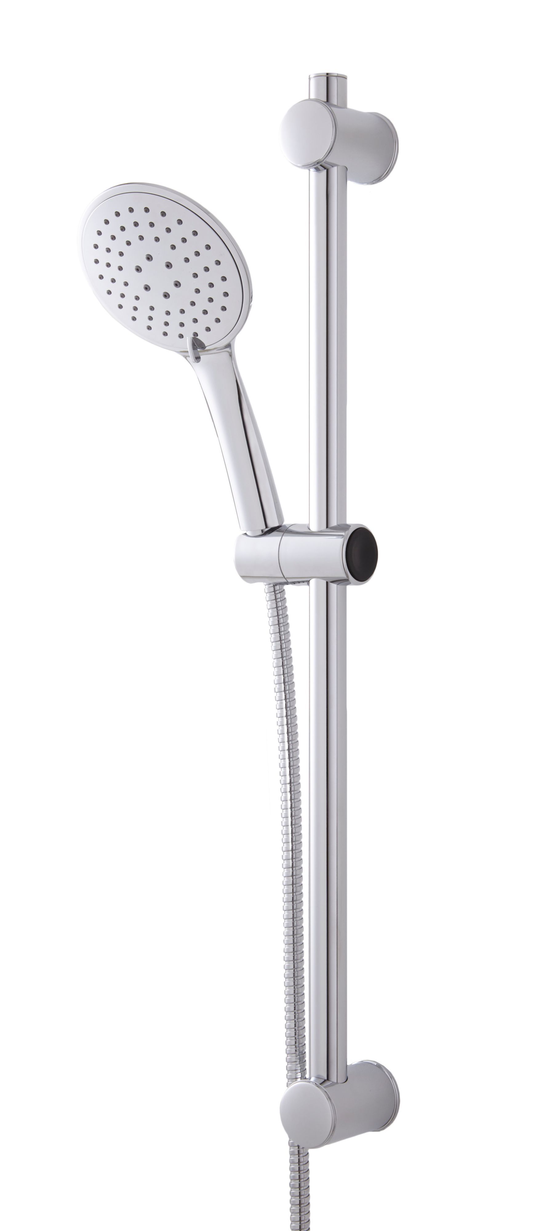 Cooke & Lewis 3-spray pattern Chrome Chrome effect Shower riser rail ...