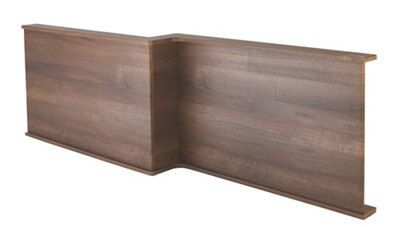 Cooke & Lewis Adelphi Natural Walnut effect Left-handed L-shaped Front ...