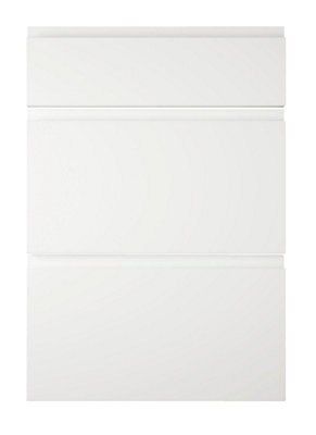 Cooke & Lewis Appleby White Drawer front, Set of 3 (H)715mm (W)497mm (T ...