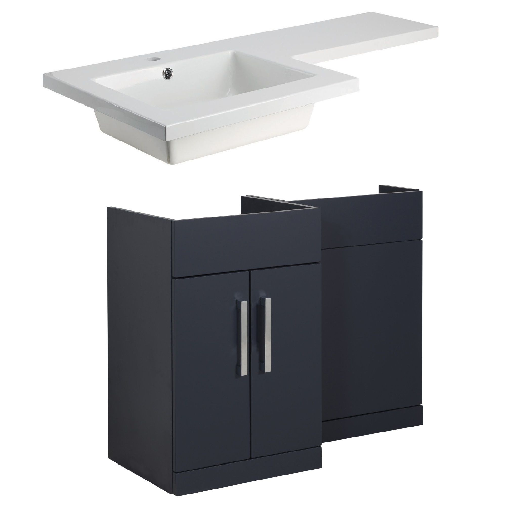 Cooke & Lewis Ardesio Matt Indigo & White Vanity unit & basin set (H ...