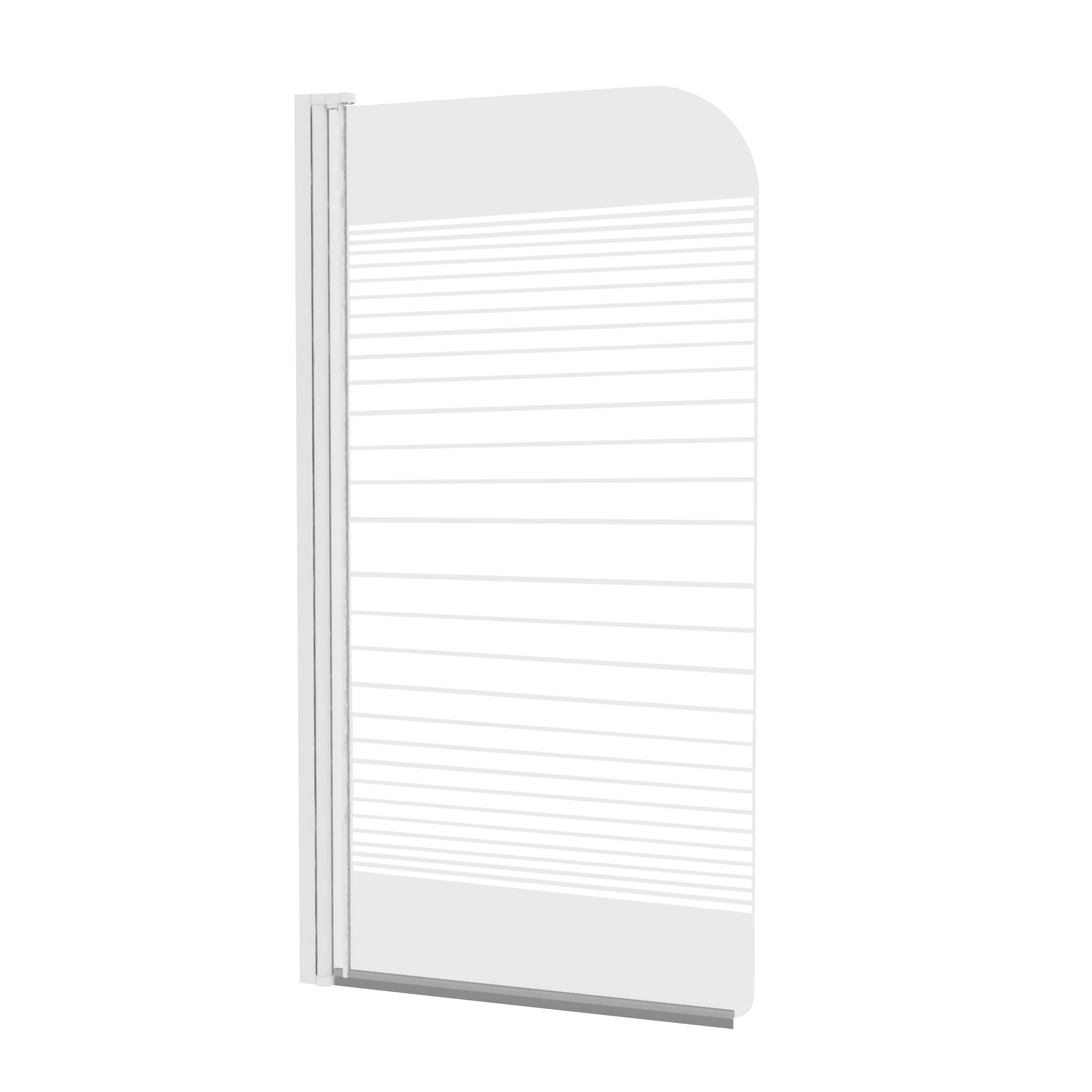 Cooke & Lewis Arkell Straight 1 Panel White frame Bath screen, (W)750mm ...