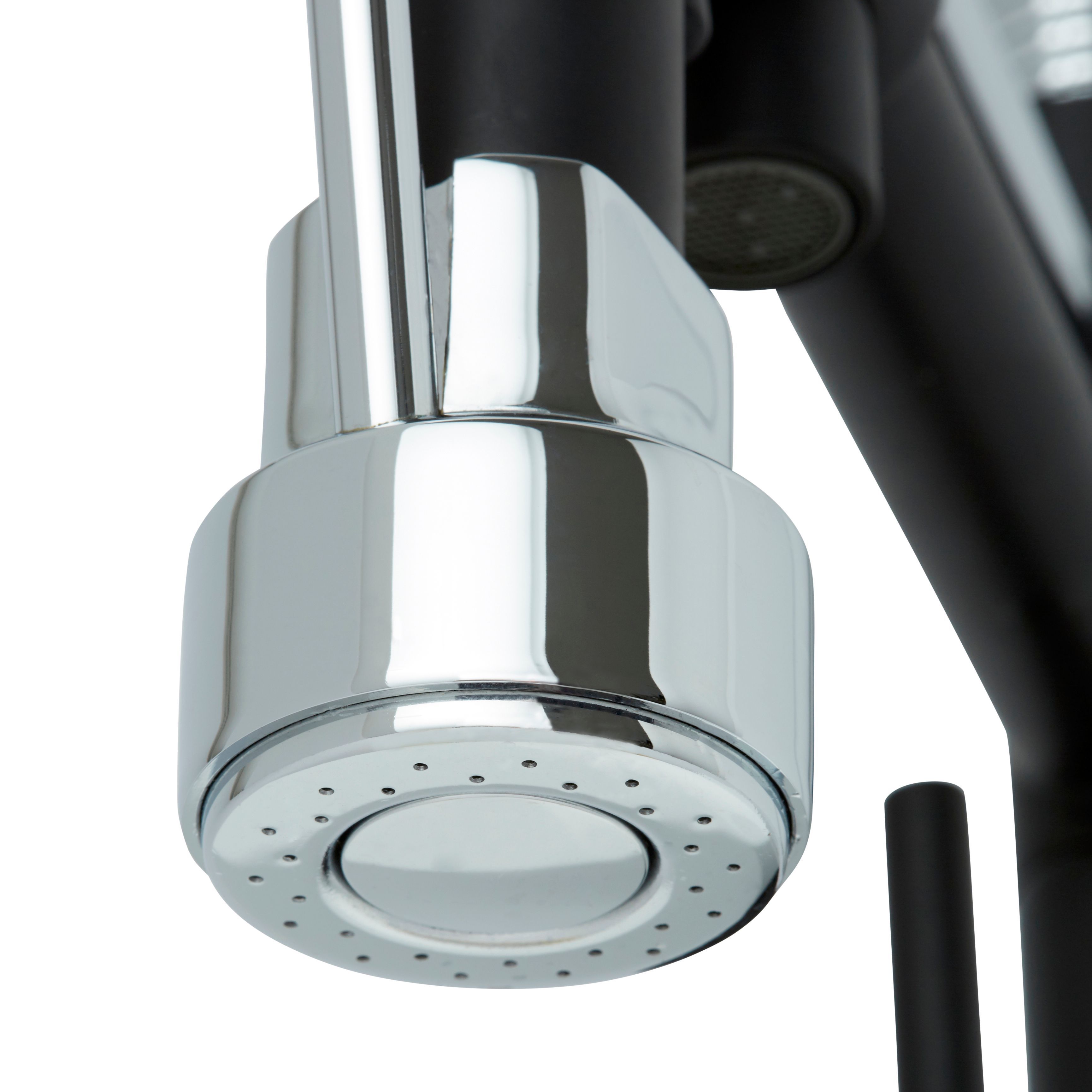 Cooke & Lewis Bilbrough Black Kitchen Side lever spring neck Tap | DIY ...