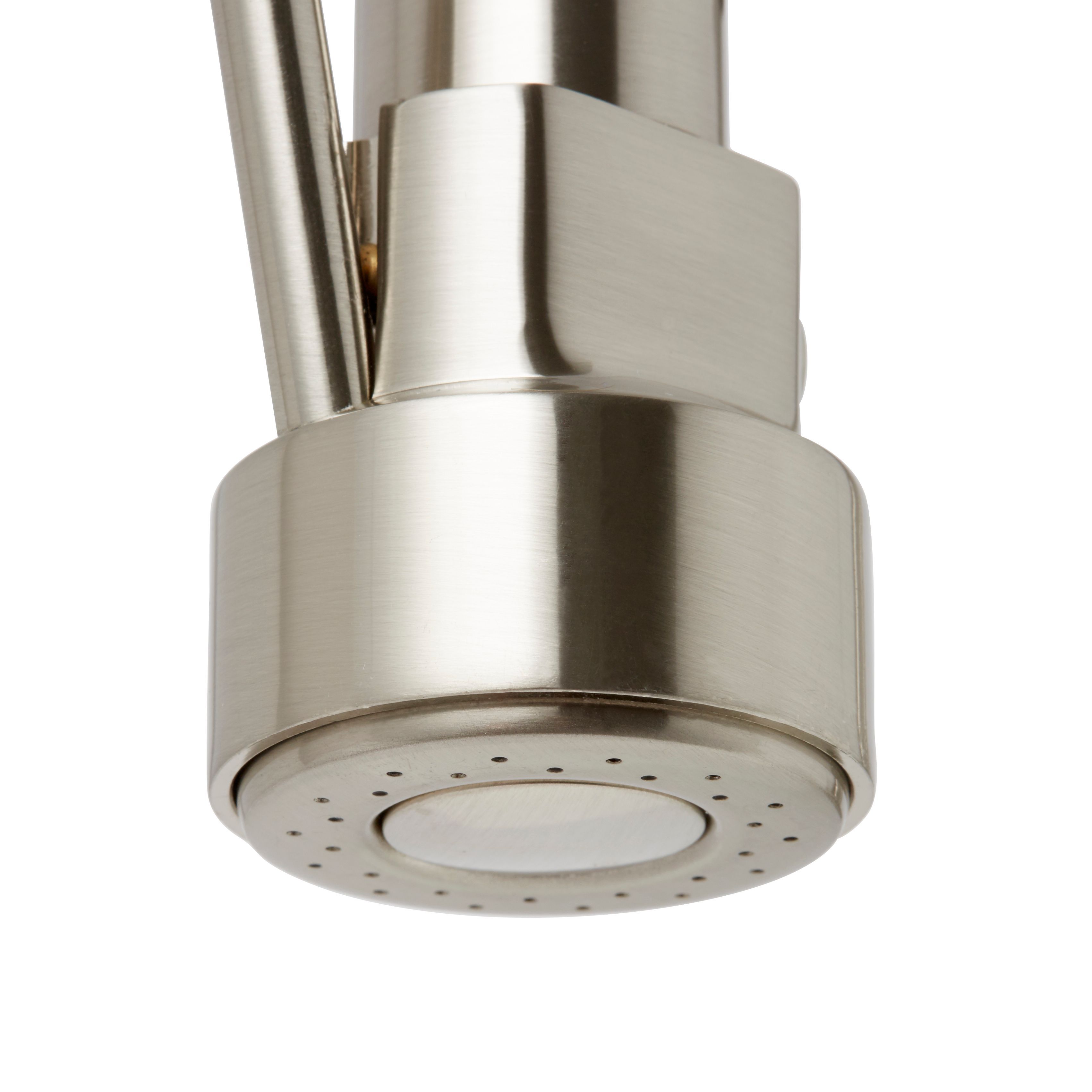 Cooke & Lewis Bilbrough Nickel effect Kitchen Side lever spring neck ...