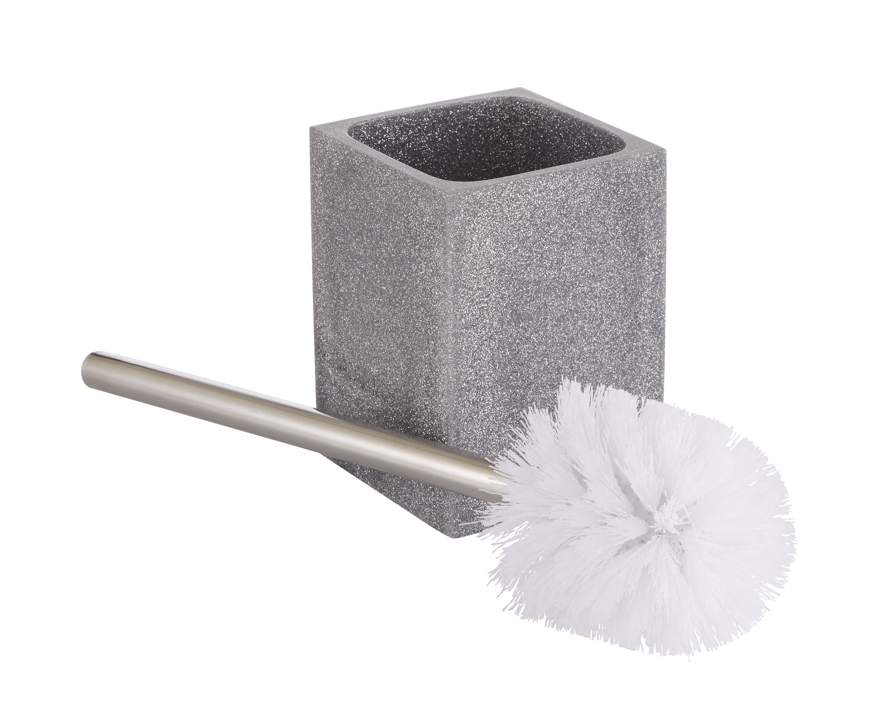 Cooke Lewis Capraia Silver Polyethylene PE polyresin stainless steel Glitter effect Toilet brush