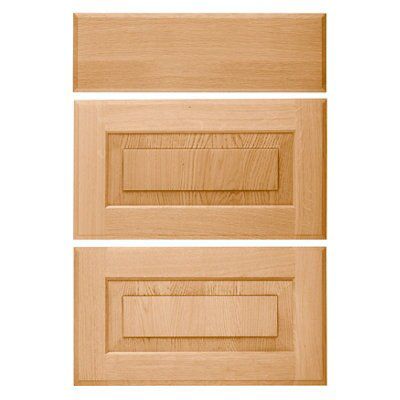 Cooke & Lewis Chesterton Solid Oak Country Drawer front, Set of 3 (H ...