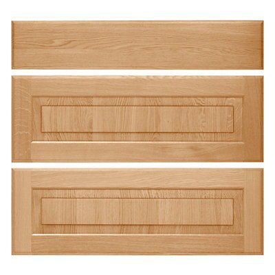 Cooke & Lewis Chesterton Solid Oak Country Style Drawer front, Set of 3 ...