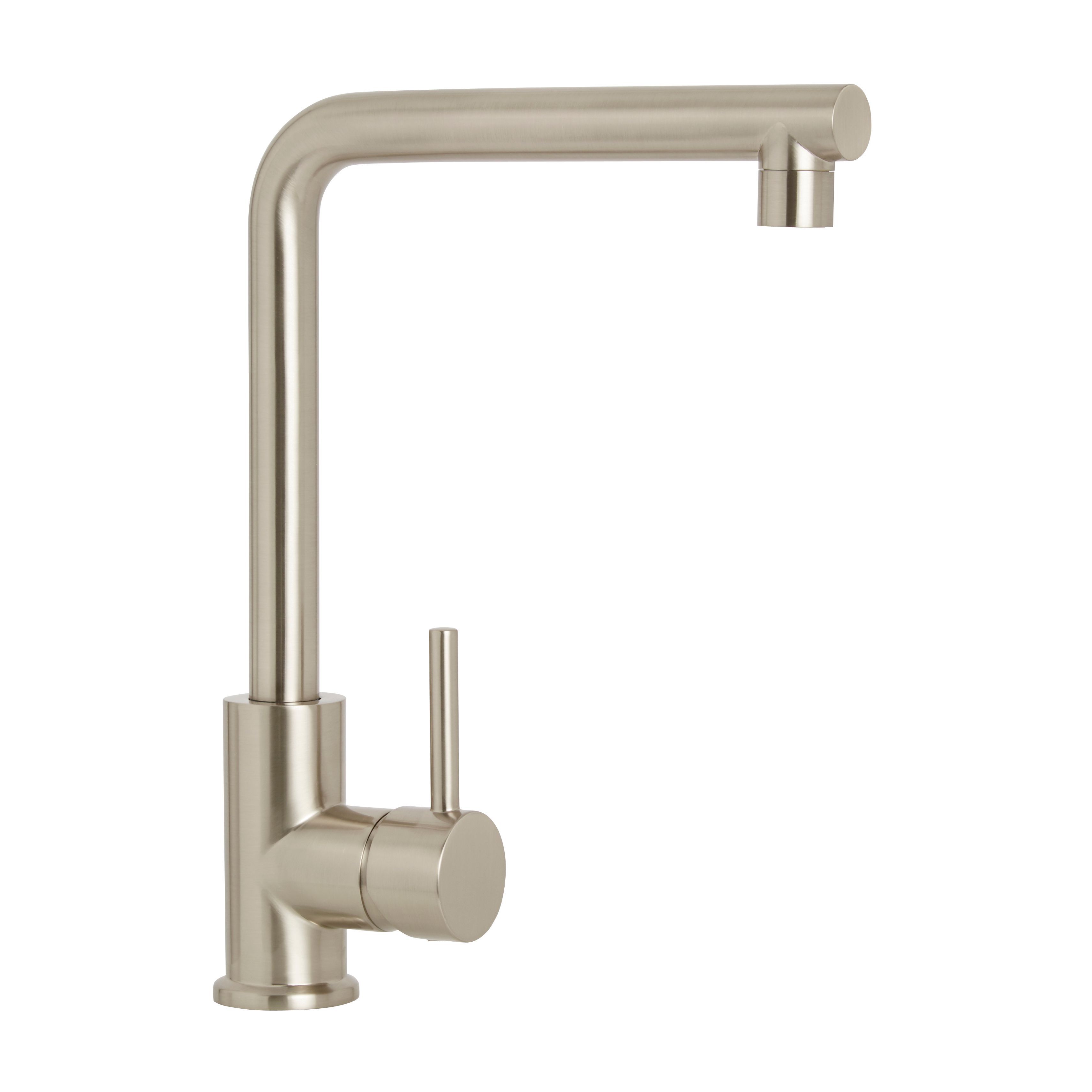 Cooke & Lewis Chutes Nickel effect Kitchen Monobloc Mixer tap | DIY at B&Q