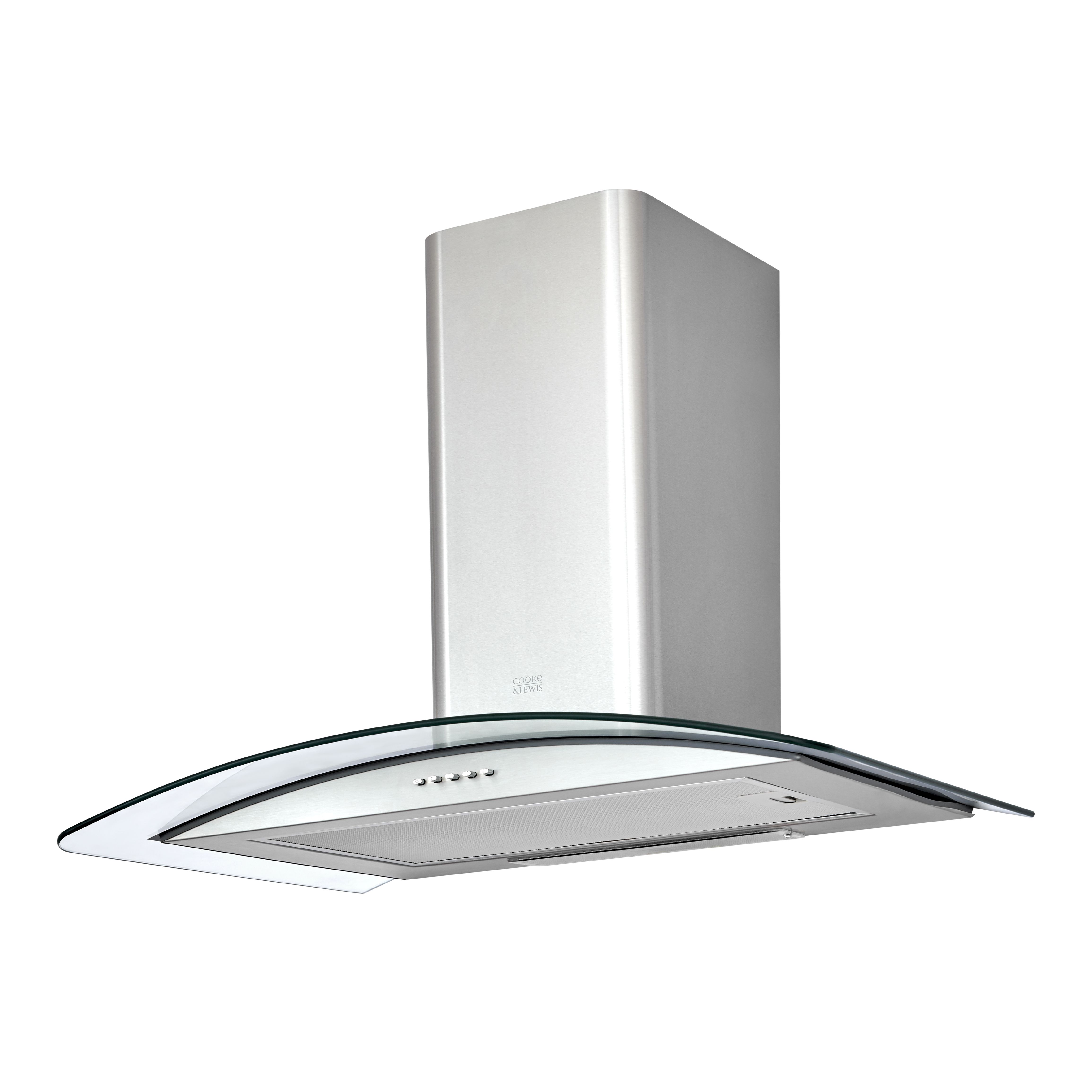 Cooke & Lewis CLCGS70 Inox Stainless steel Curved Cooker hood, (W)70cm