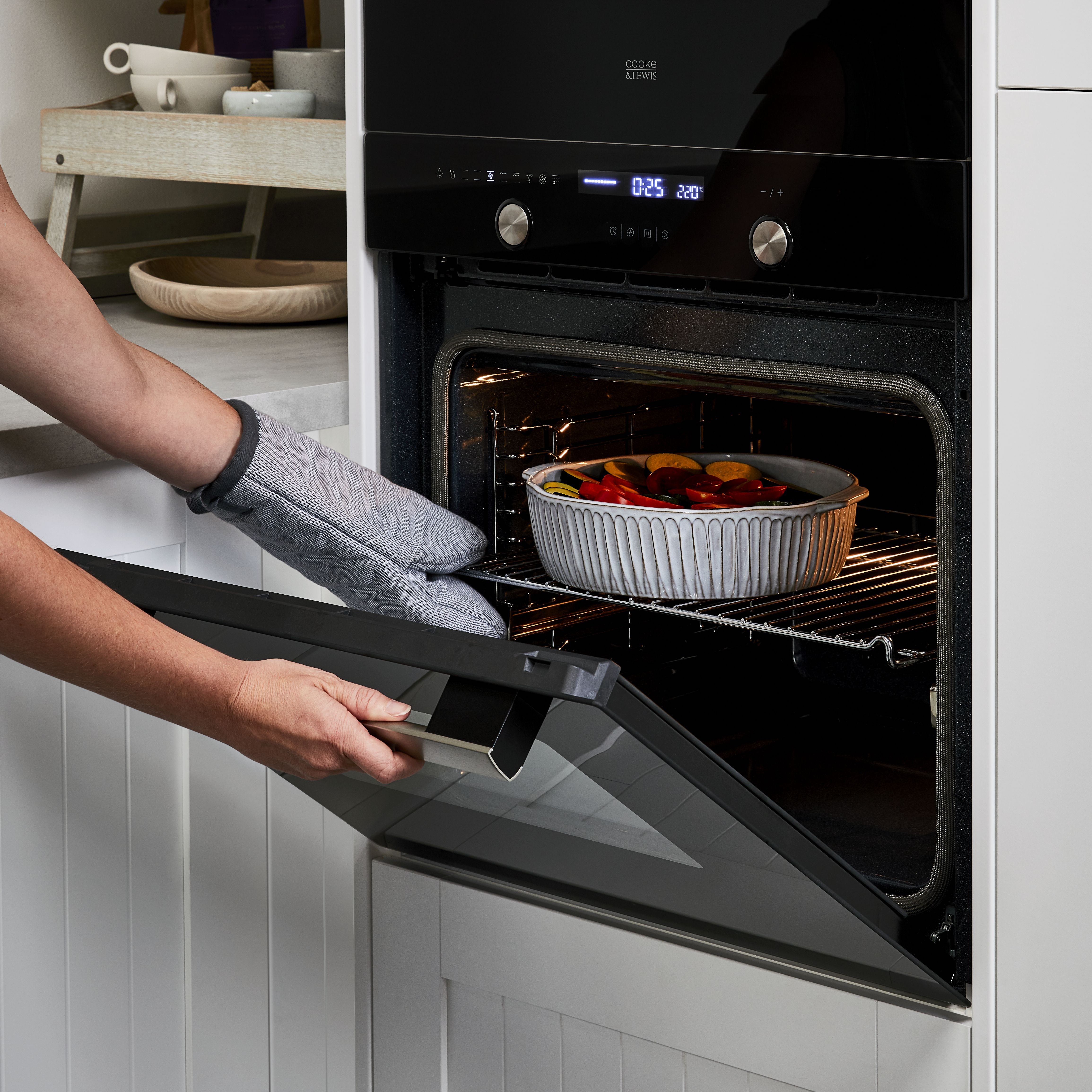 Cooke & Lewis CLCPBL Built-in Compact Electric Oven - Brushed black