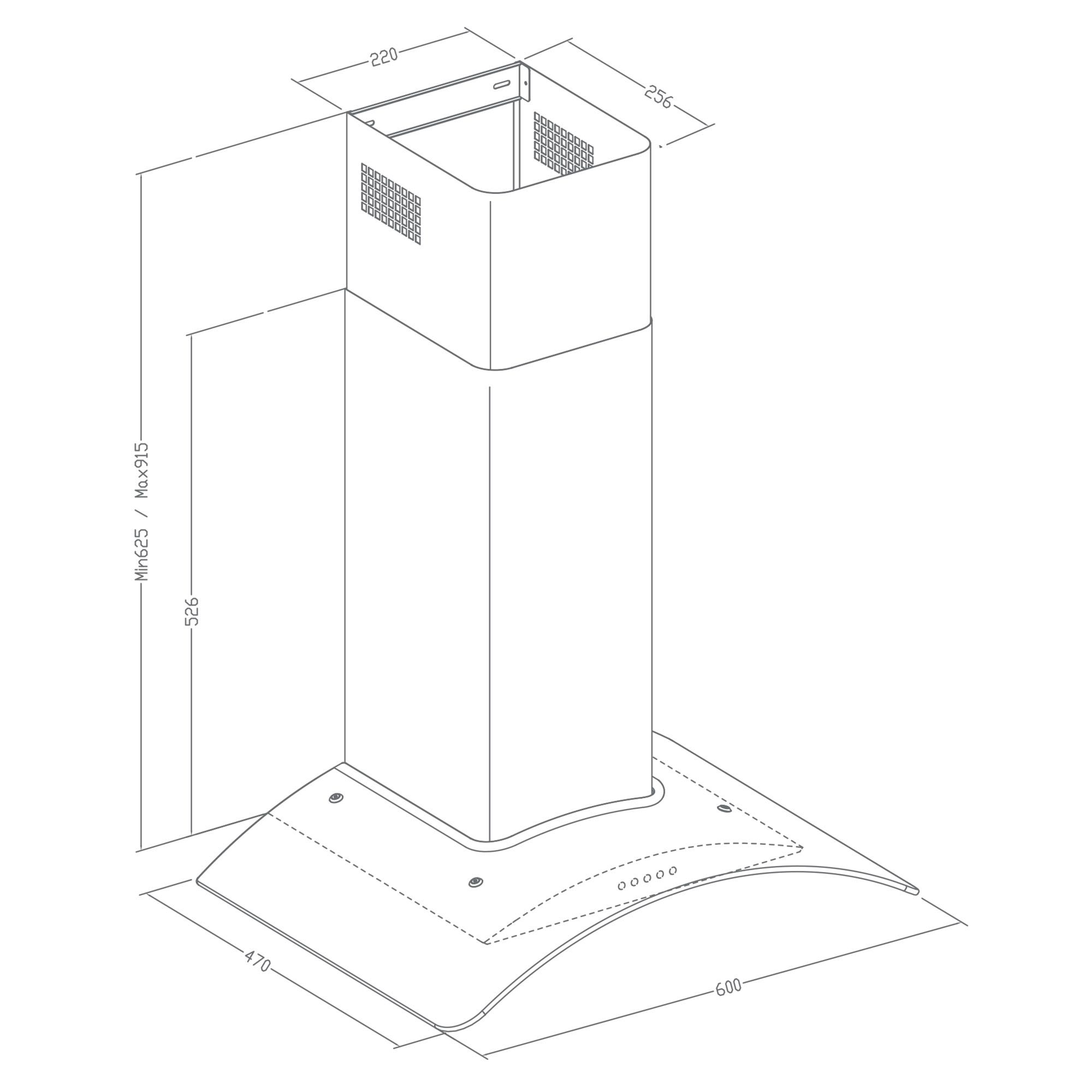 Cooke & Lewis Cooker hood with splashback 21kg