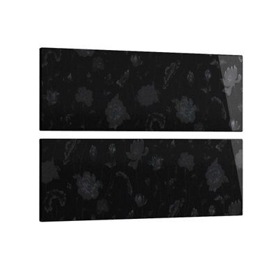 Cooke & Lewis Designer 2 drawer Gloss black Drawer front pack 596mm ...