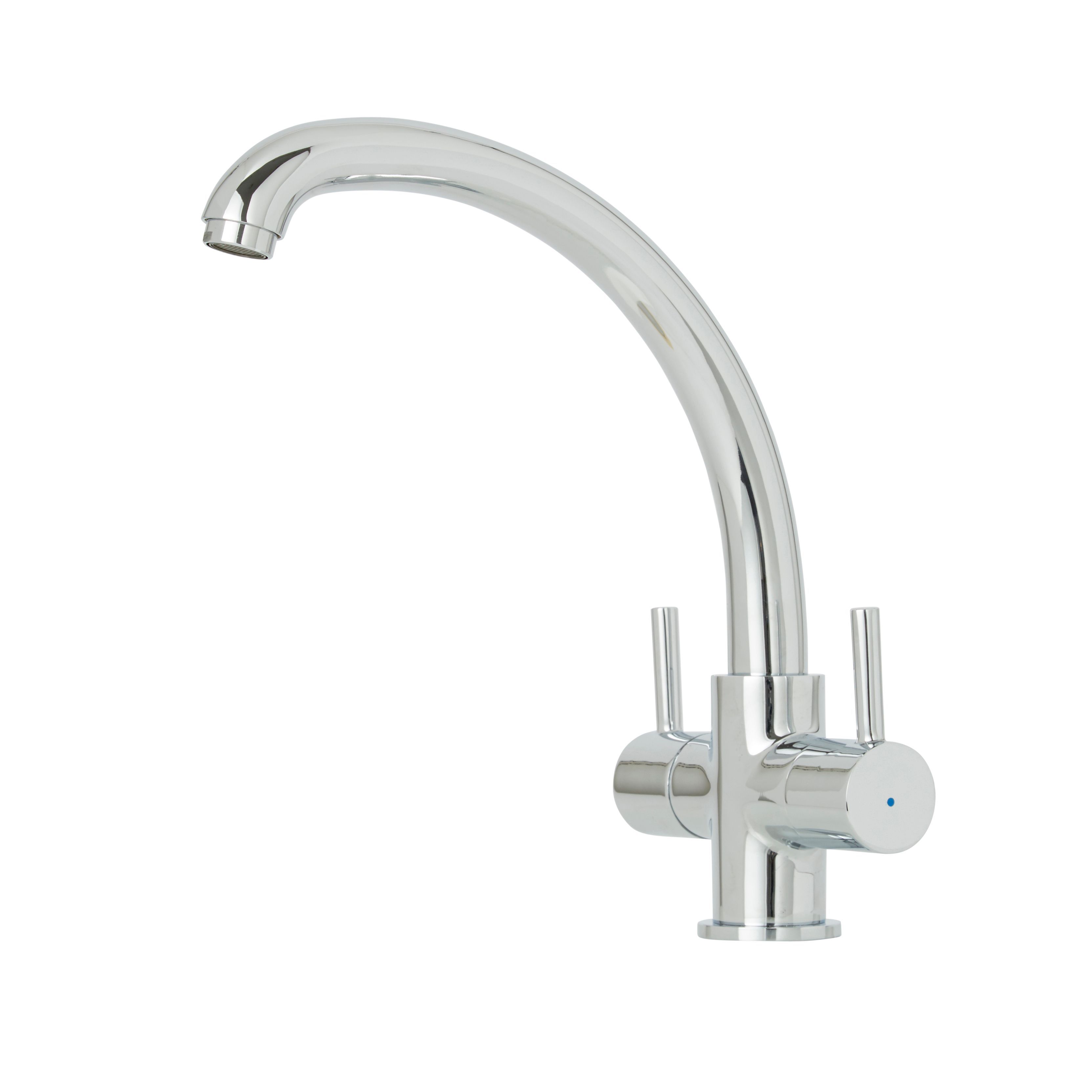 Cooke & Lewis Estatoah Chrome effect Kitchen Twin lever Tap | DIY at B&Q