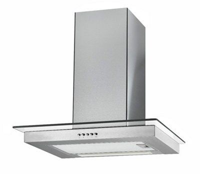 Cooke & Lewis FG60SS Glass & stainless steel Box Cooker hood, (W)60cm ...
