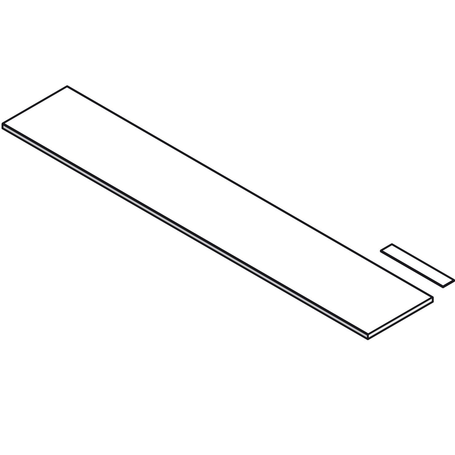 Cooke & Lewis Gloss White Straight Plinth (L)2120mm