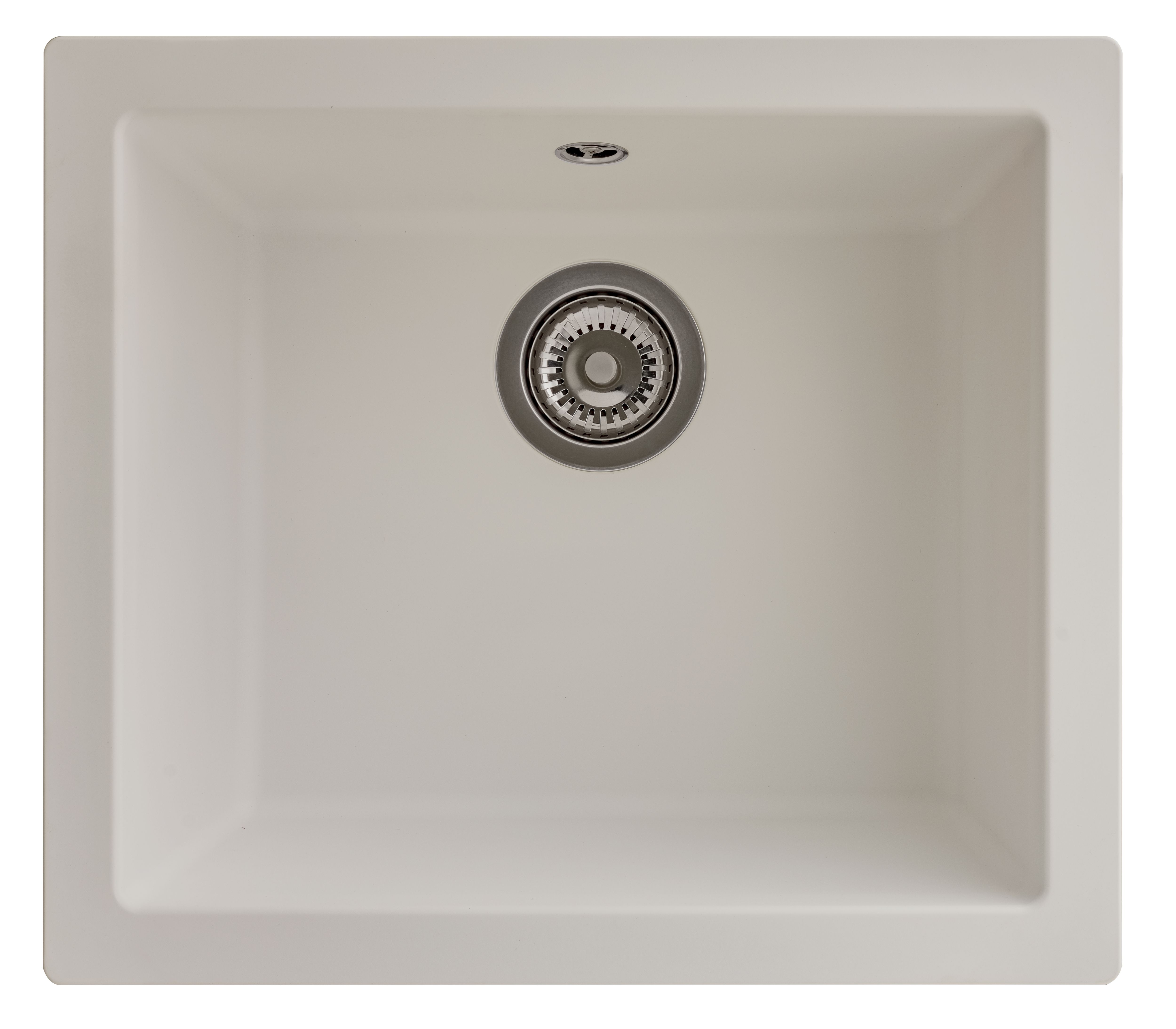 Cooke & Lewis Ising White Resin 1 Bowl Composite sink 500mm x 500mm