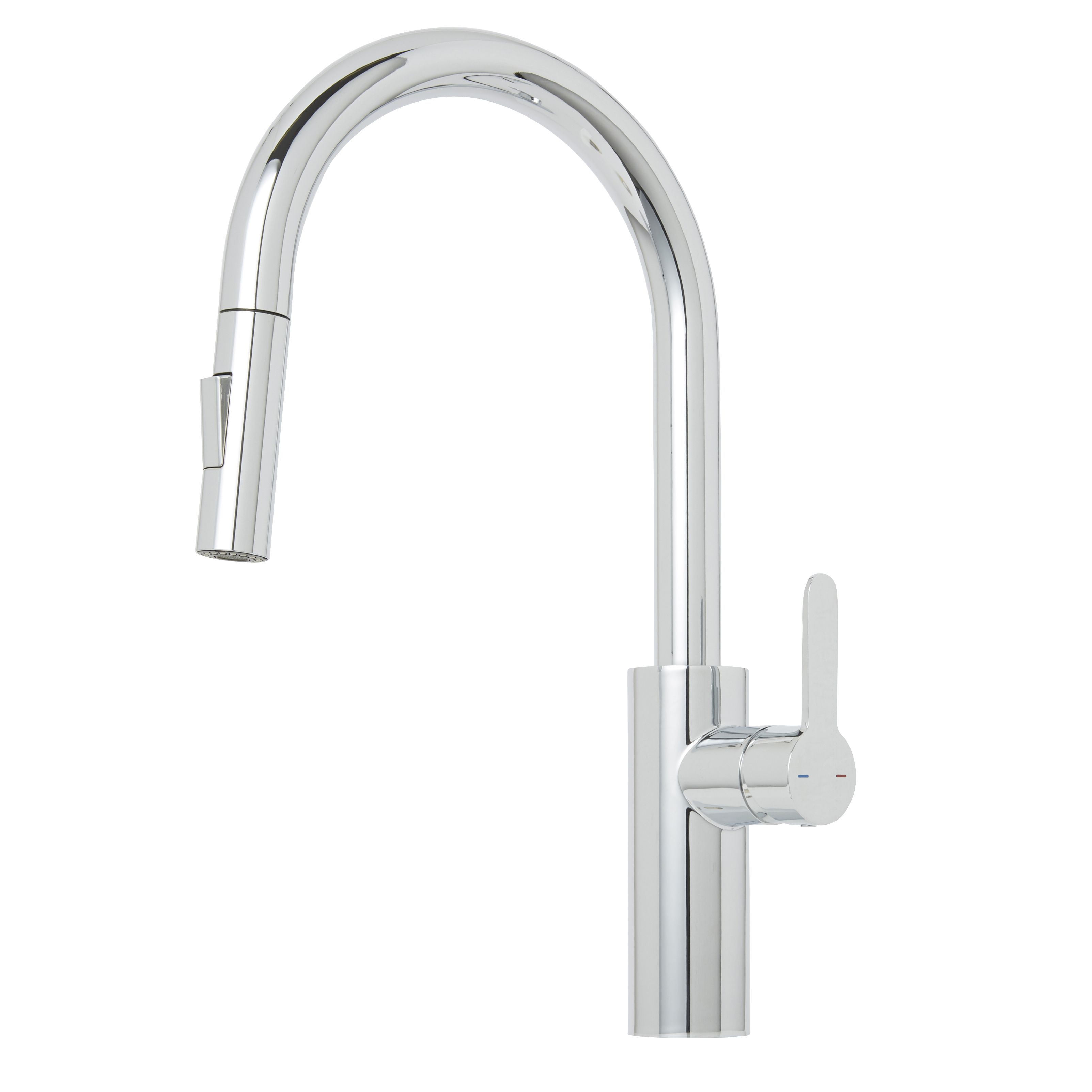 Cooke & Lewis Kareena Chrome effect Kitchen Side lever pull out Tap ...