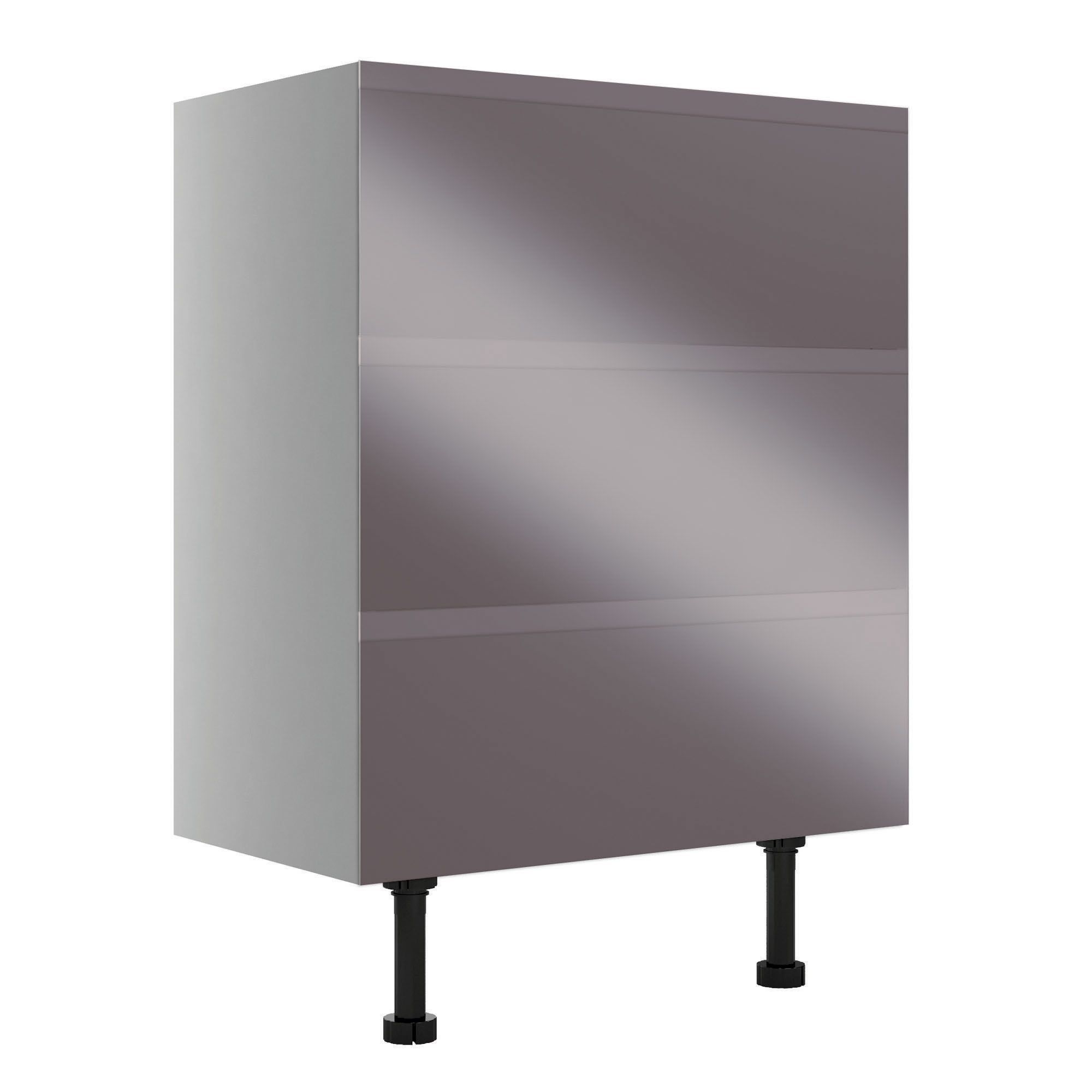 Cooke & Lewis Marletti Gloss Anthracite 3 drawer Base unit (W)300mm (H ...