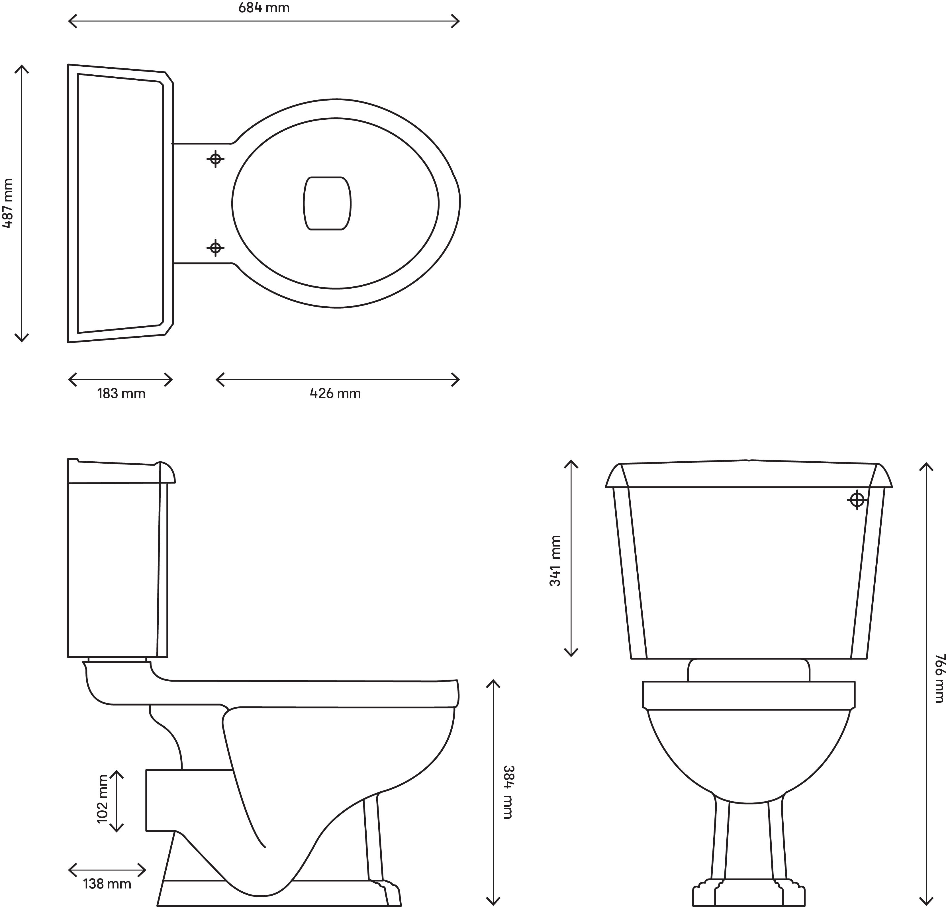 Cooke & Lewis Serina White Close-coupled Toilet with Soft close seat