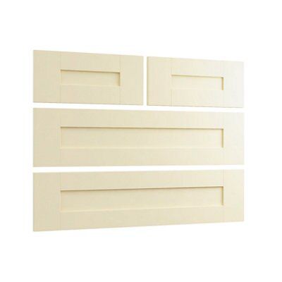 Cooke & Lewis Shaker 4 drawer Cream Drawer front pack 896mm | DIY at B&Q