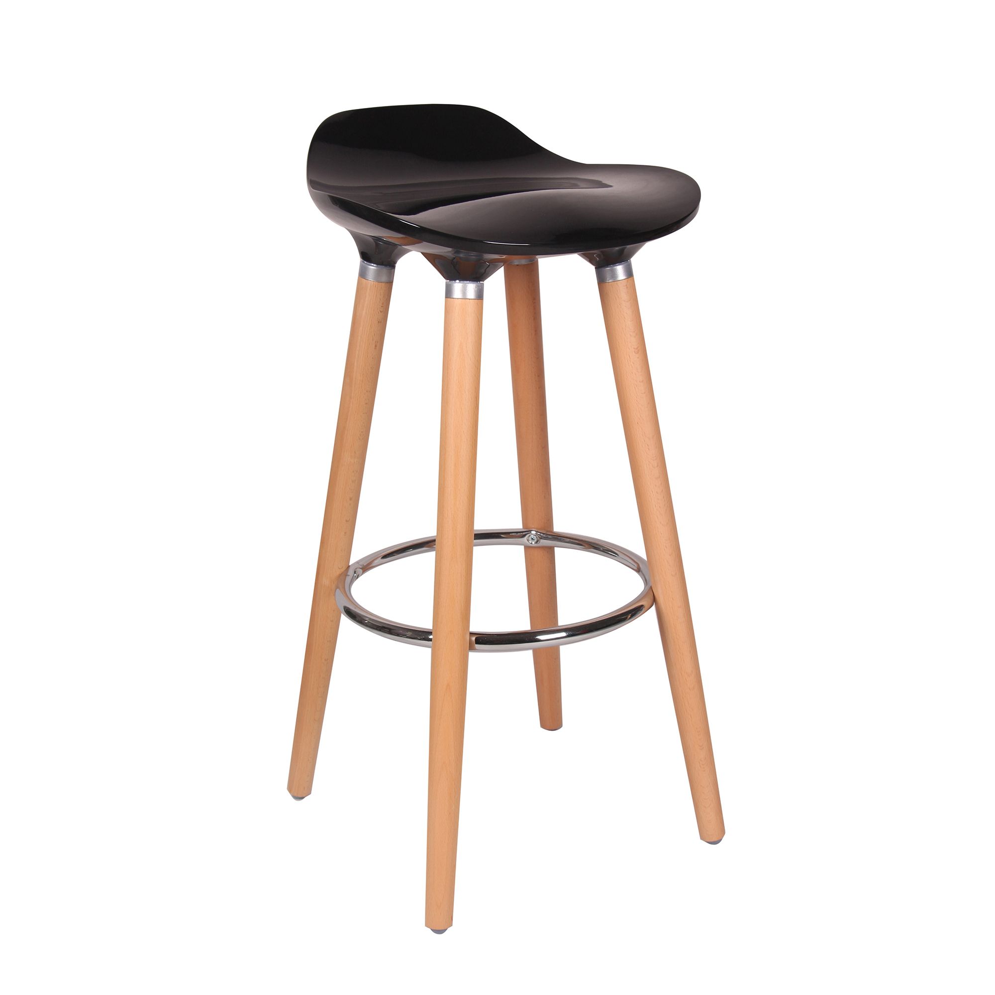 Cooke & Lewis Shira Black Wooden Bar stool | DIY at B&Q
