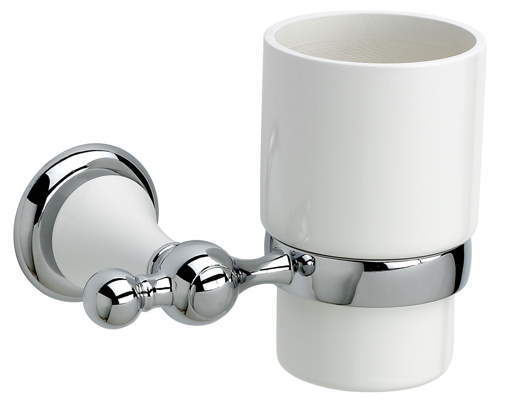 Cooke & Lewis Timeless Silver Chrome effect Wall-mounted Toothbrush ...