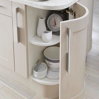 Cooke Lewis White Curved end Base cabinet W 335mm