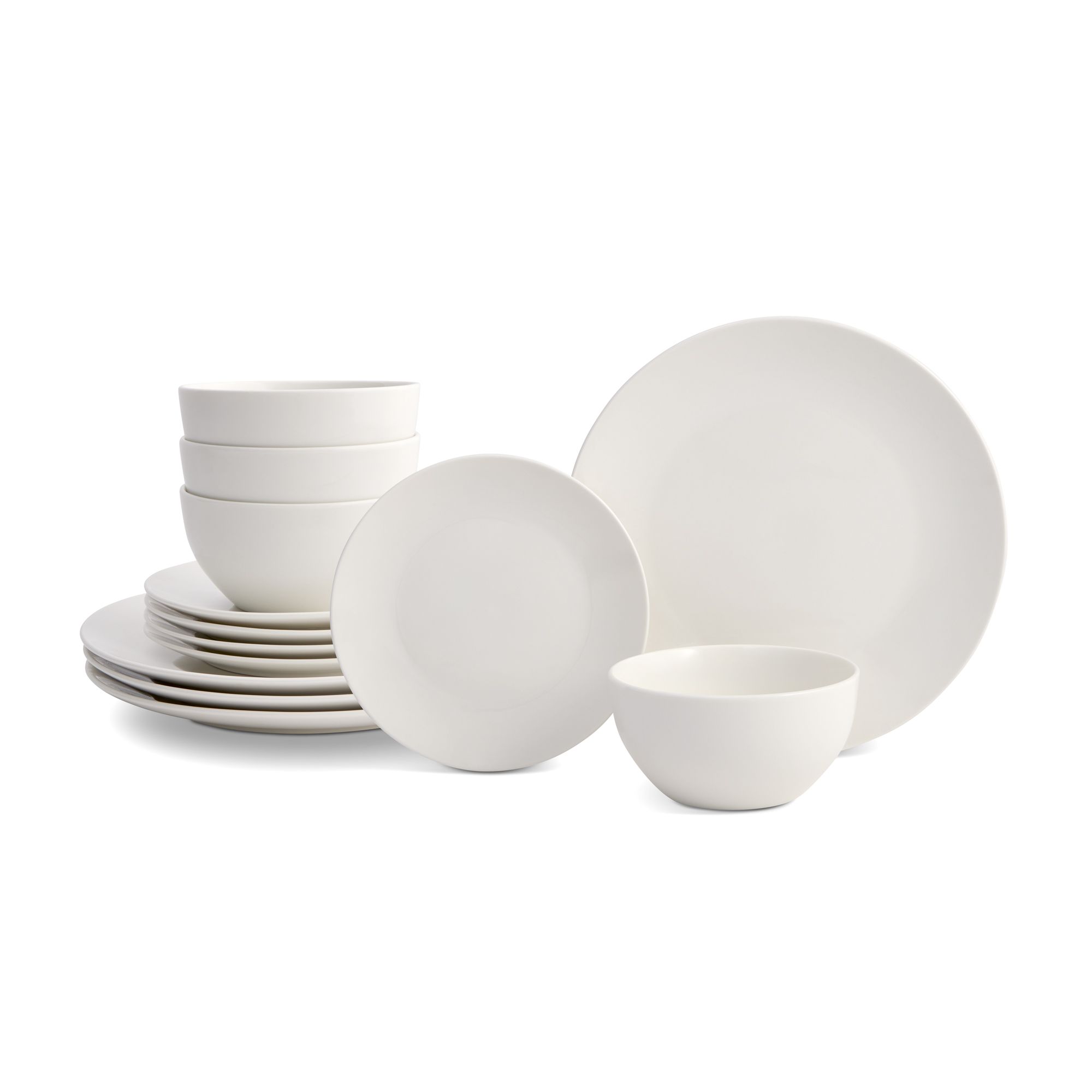 Cookshop Plain White Porcelain 12 piece Dinnerware set