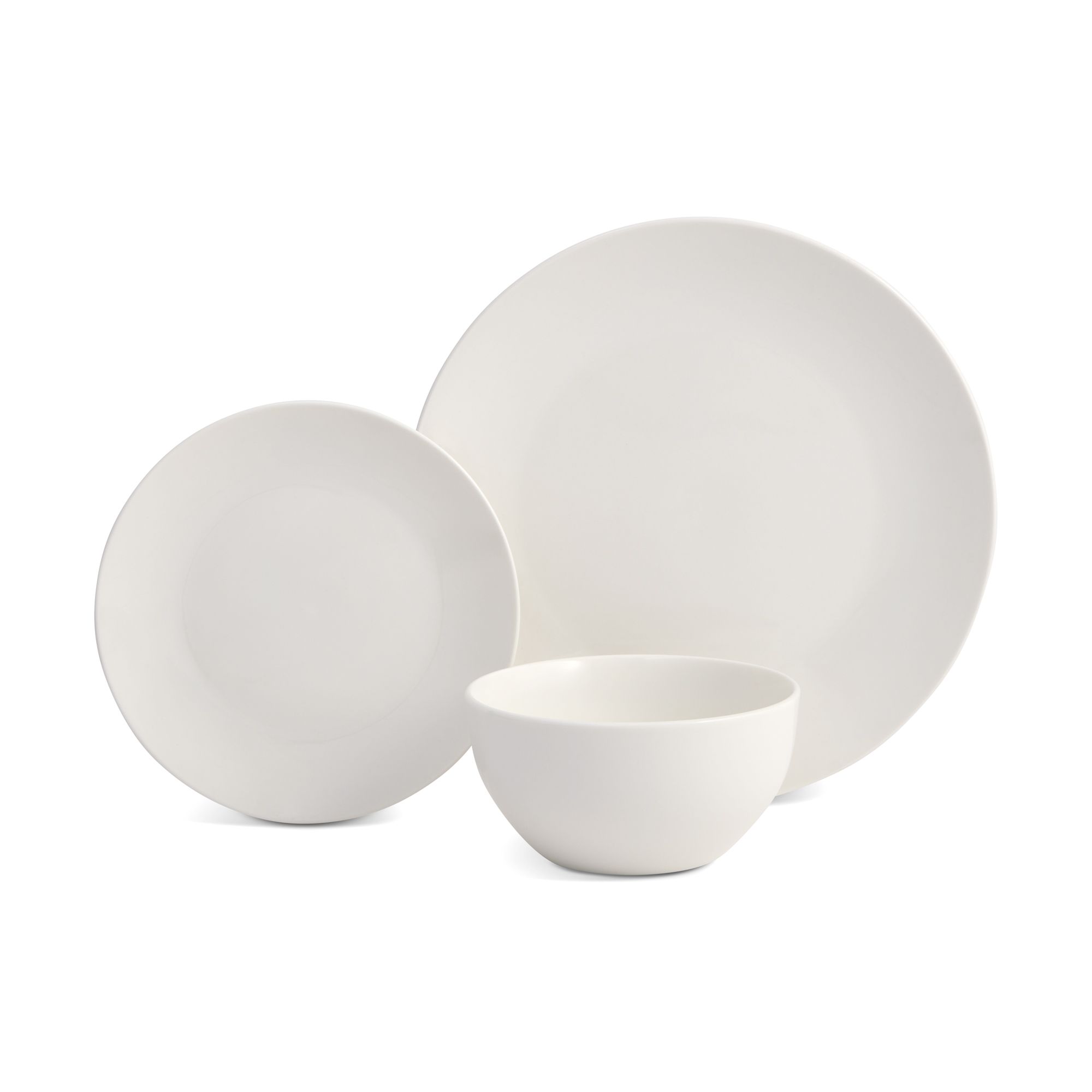 Cookshop Plain White Porcelain 12 piece Dinnerware set