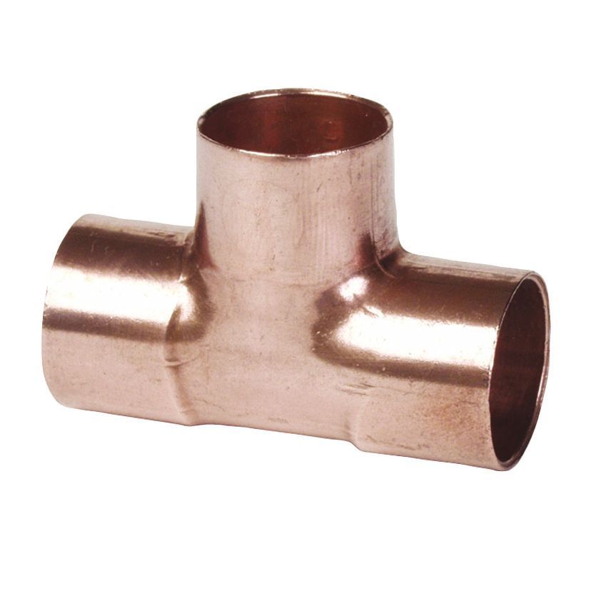 Copper End feed Equal Tee (Dia) 15mm x 15mm x 15mm | DIY at B&Q