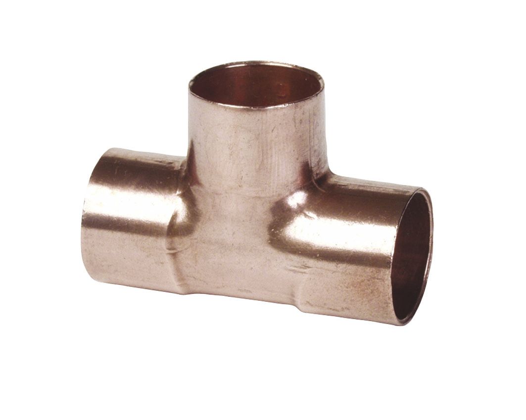 Copper End feed Equal Tee (Dia) 22mm x 22mm x 22mm | DIY at B&Q
