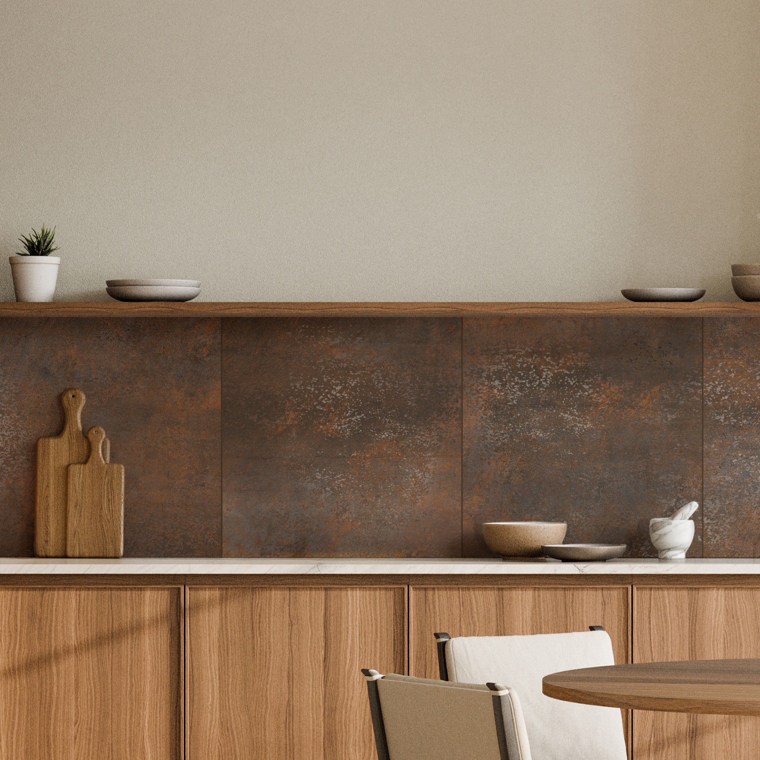 Copper Matt Metalized Concrete effect Porcelain Indoor Wall & floor ...