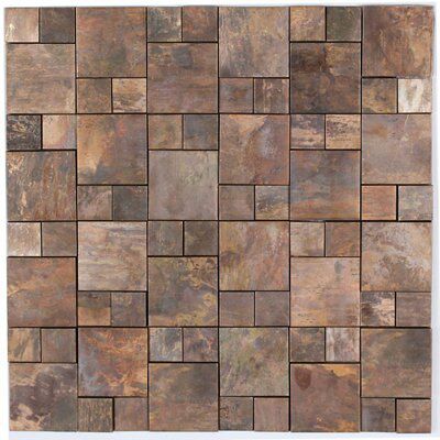 Copper rust Matt Ceramic & metal Mosaic tile, (L)300mm (W)300mm | DIY ...