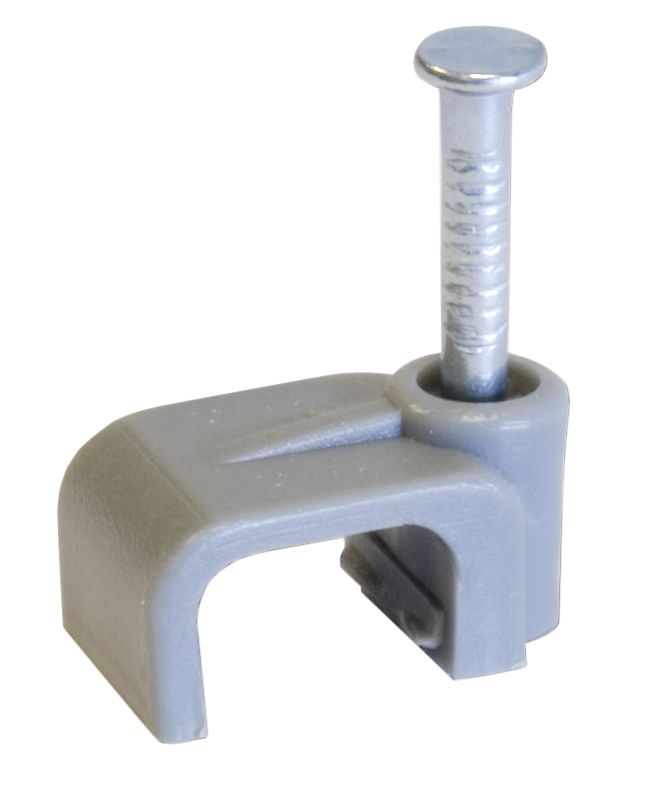 CORElectric Grey Flat 1.5mm Not self-adhesive Cable clip Pack of 100 ...