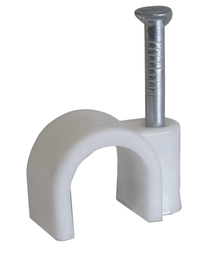 CORElectric White Round 4mm Cable clip Pack of 100 | DIY at B&Q