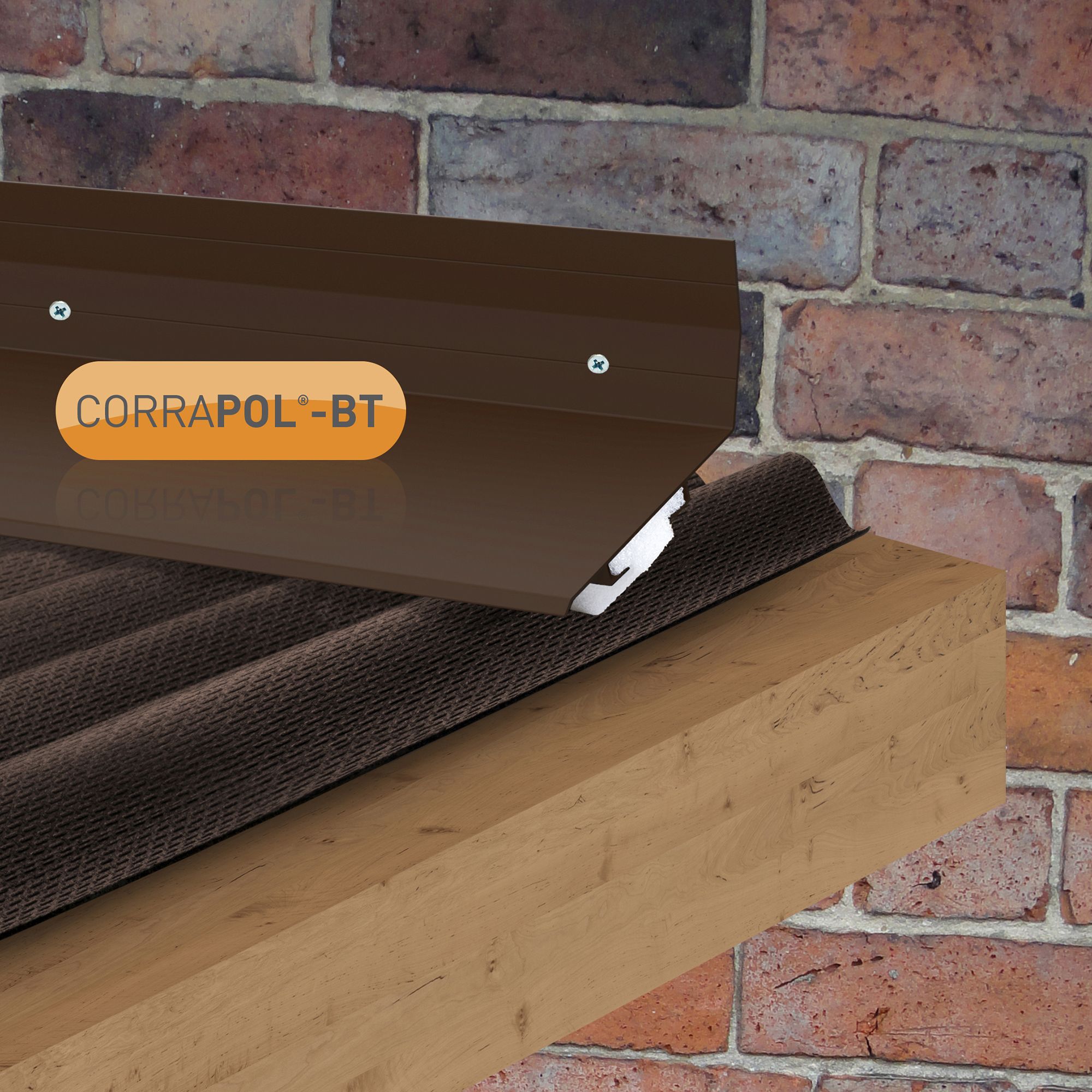 Corrapol Brown Aluminium Corrugated wall flashing (L)2m (W)165mm