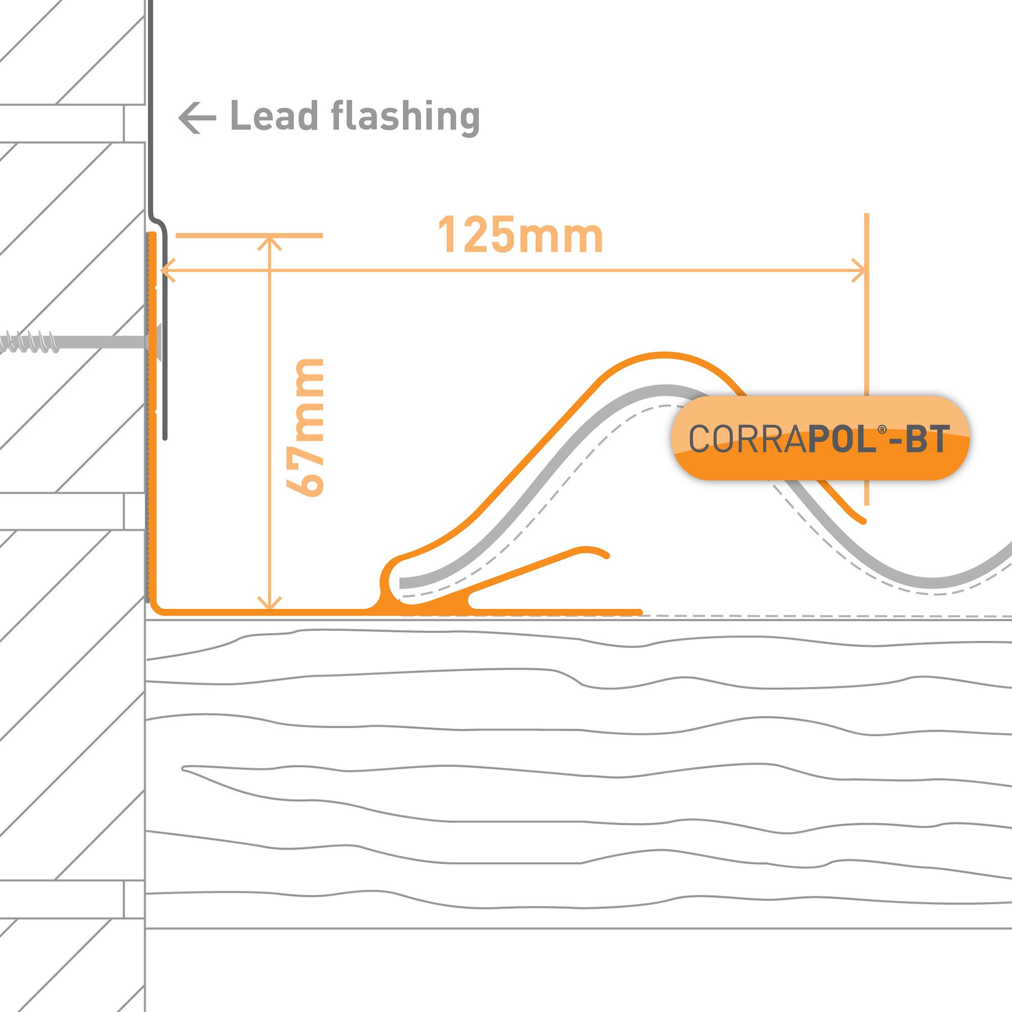 Corrapol Wall Brown Side flashing (L)6m (W)13cm
