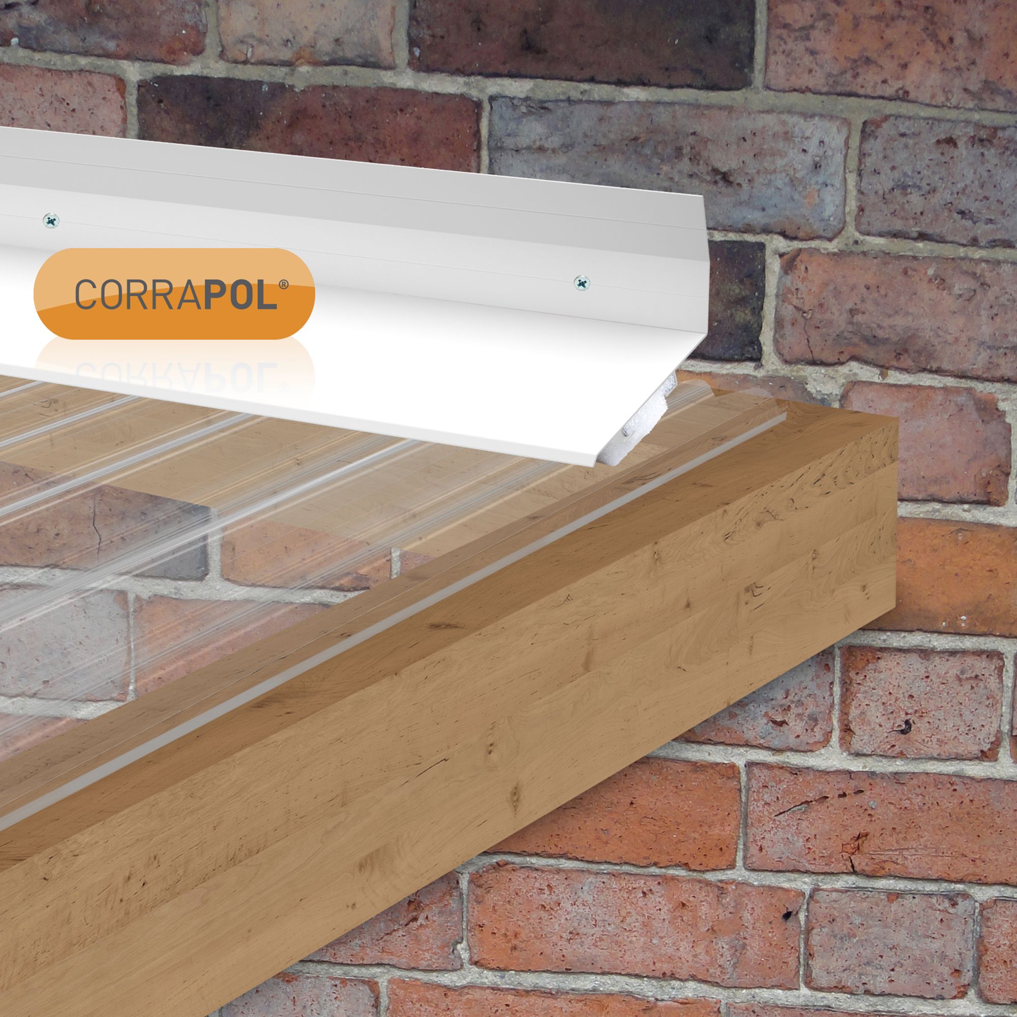 Corrapol White Aluminium Corrugated wall flashing (L)6m (W)165mm