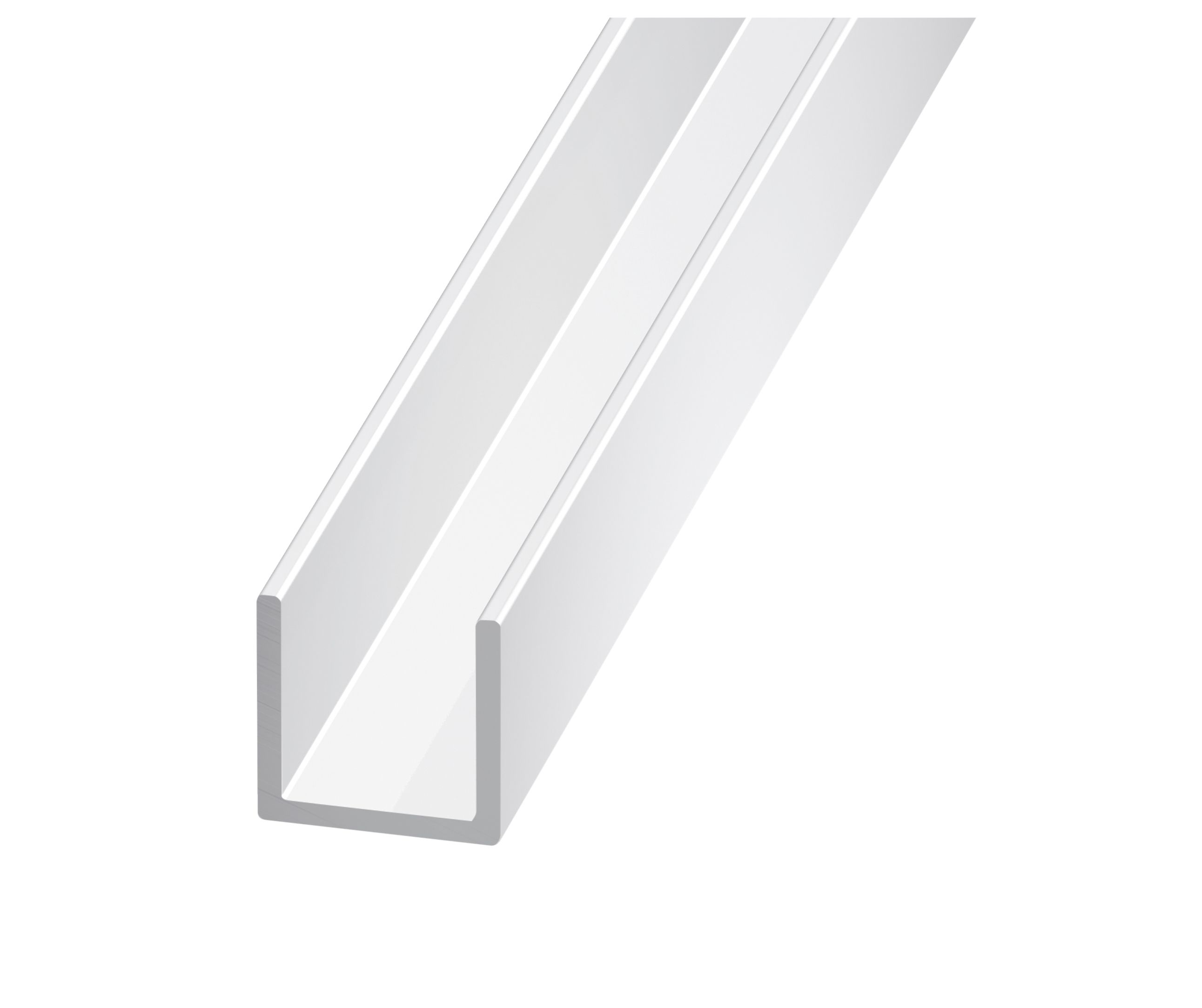 CQFD White Painted Aluminium Equal U-shaped Channel, (L)2m (W)11.5mm (D ...