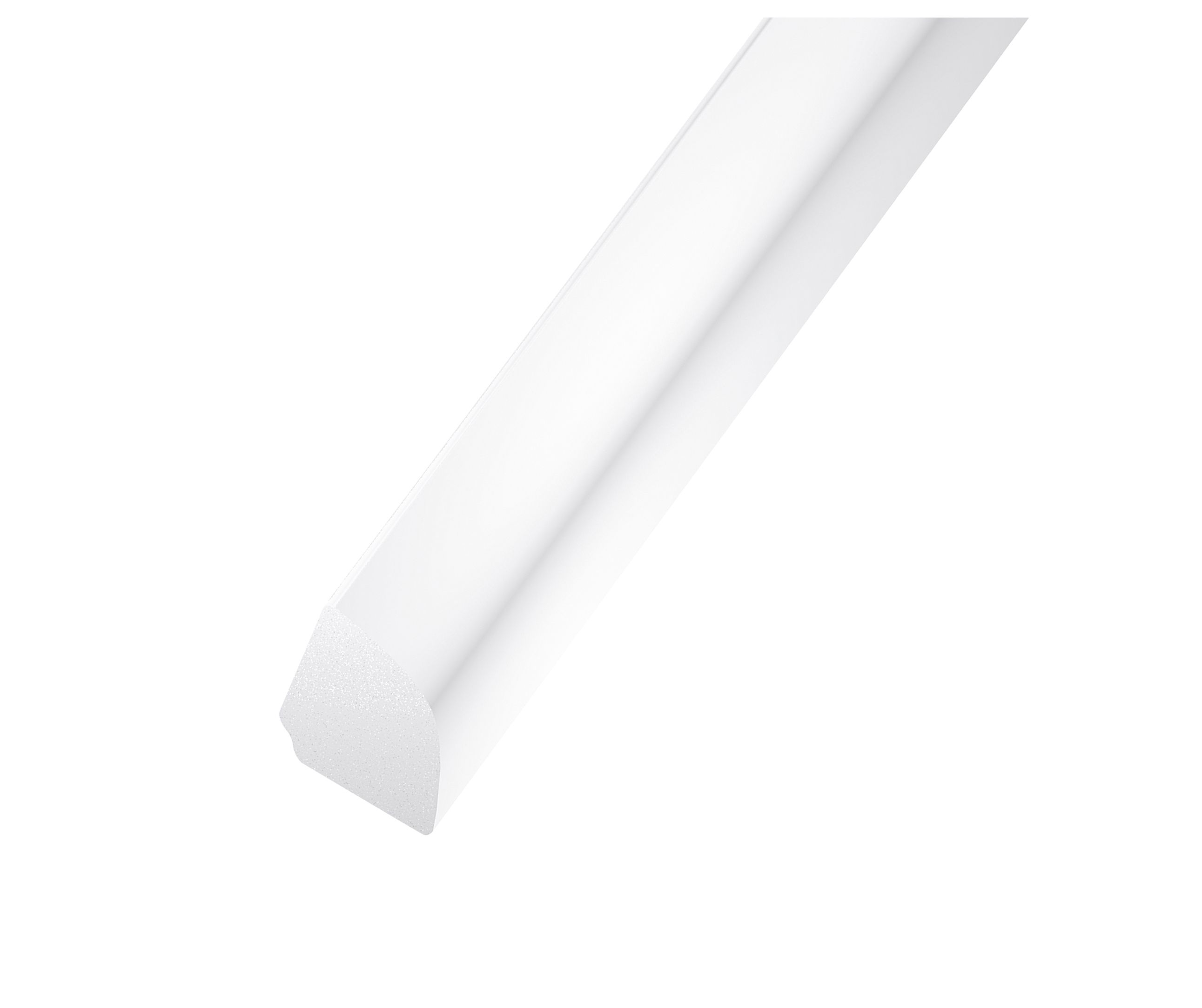 CQFD White Polyvinyl chloride (PVC) Angle profile, (L)2.5m (W)12mm (T)12mm