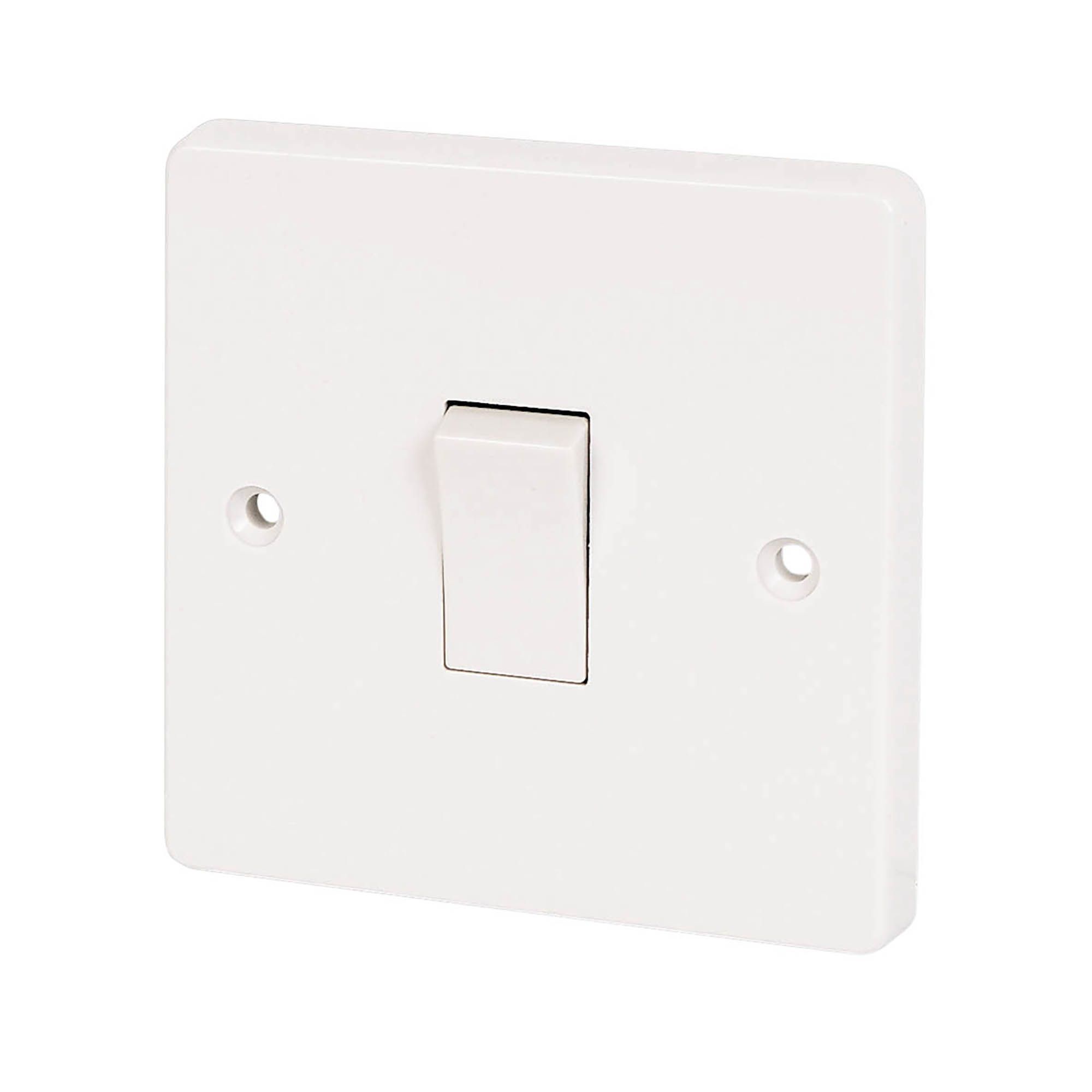 Crabtree 10A Single Raised rounded Intermediate switch White