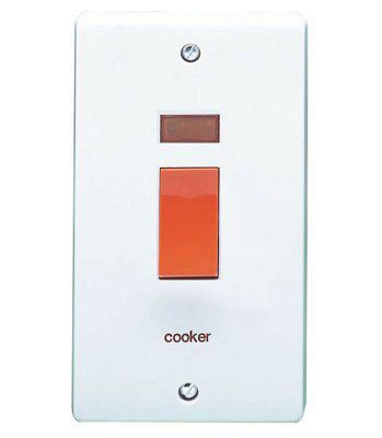 Crabtree Brass 45A 1 gang Cooker Switch
