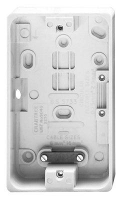 Crabtree Plastic 45mm Double Pattress box | DIY at B&Q