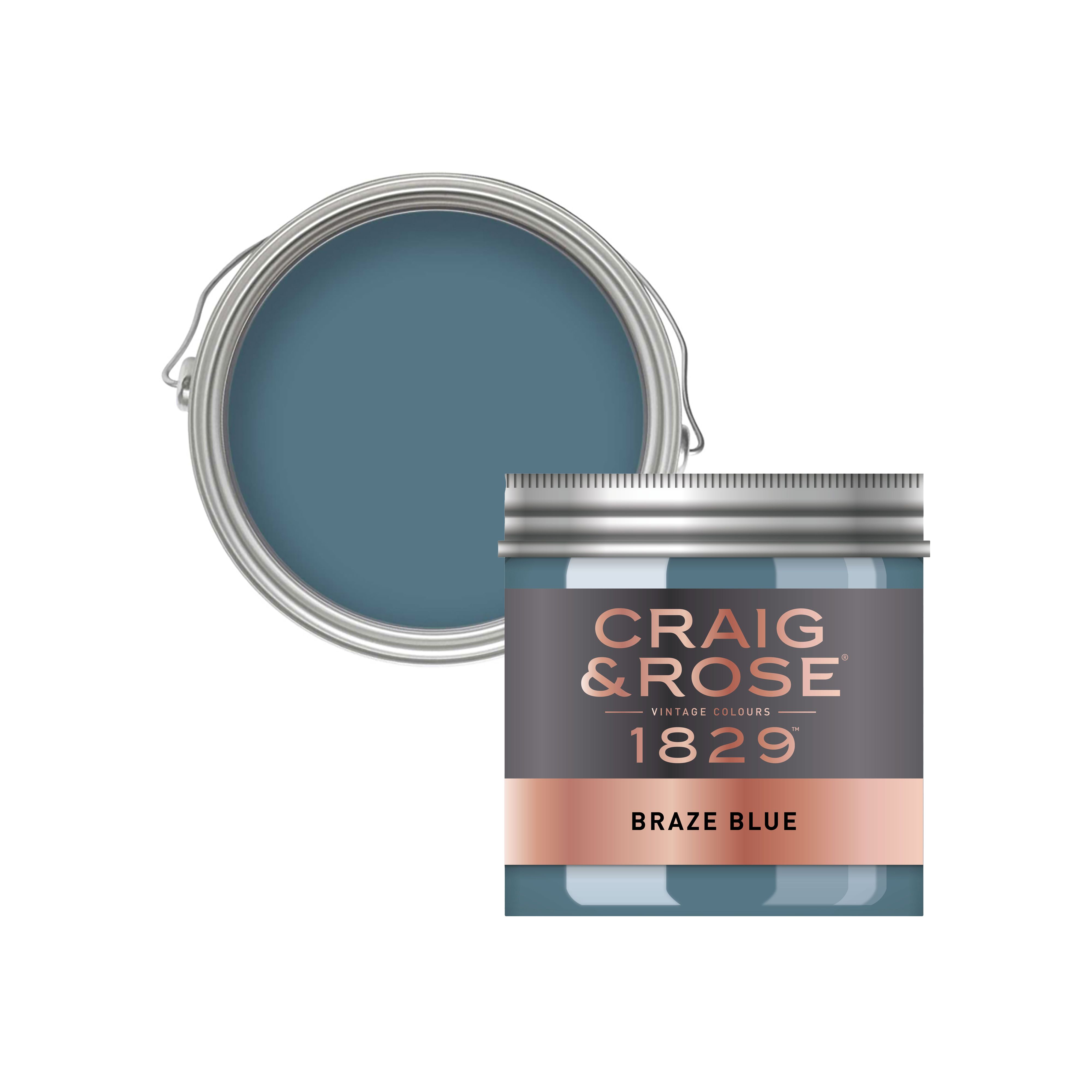 Craig & Rose 1829 Braze Blue Chalky Emulsion paint, 50ml | DIY at B&Q