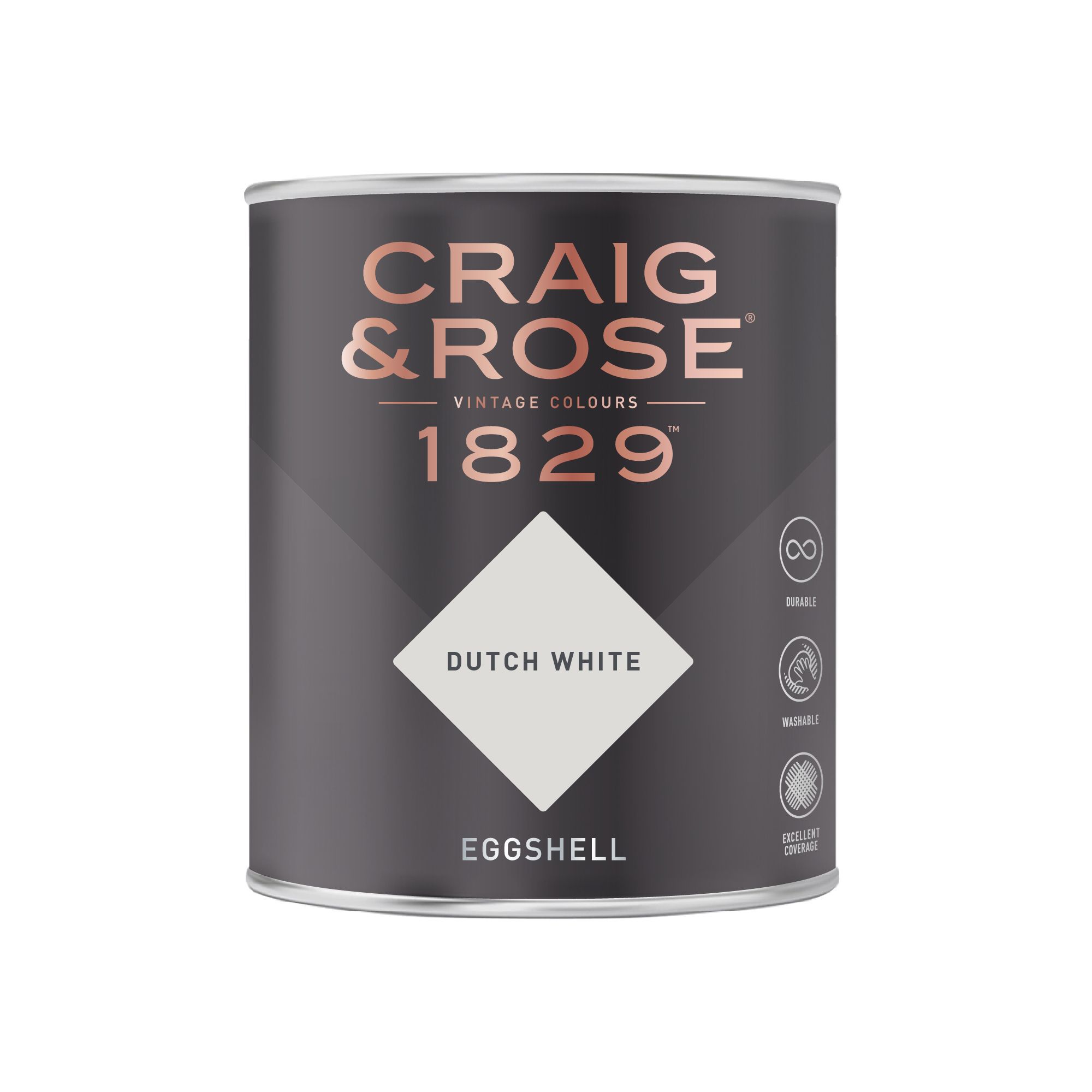 Craig & Rose 1829 Dutch White Eggshell Wall paint, 750ml