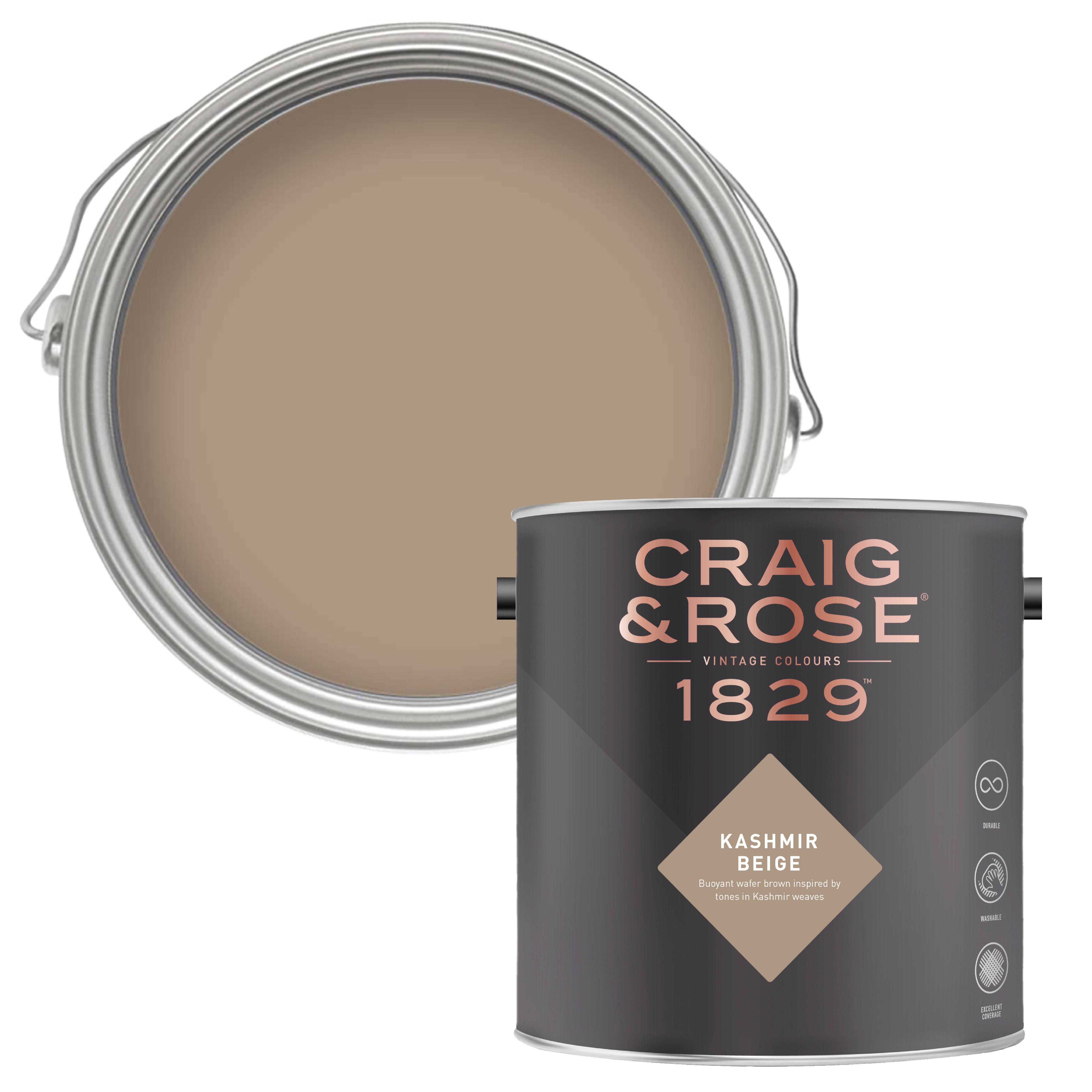 Craig & Rose 1829 Kashmir Beige Chalky Emulsion paint, 2.5L