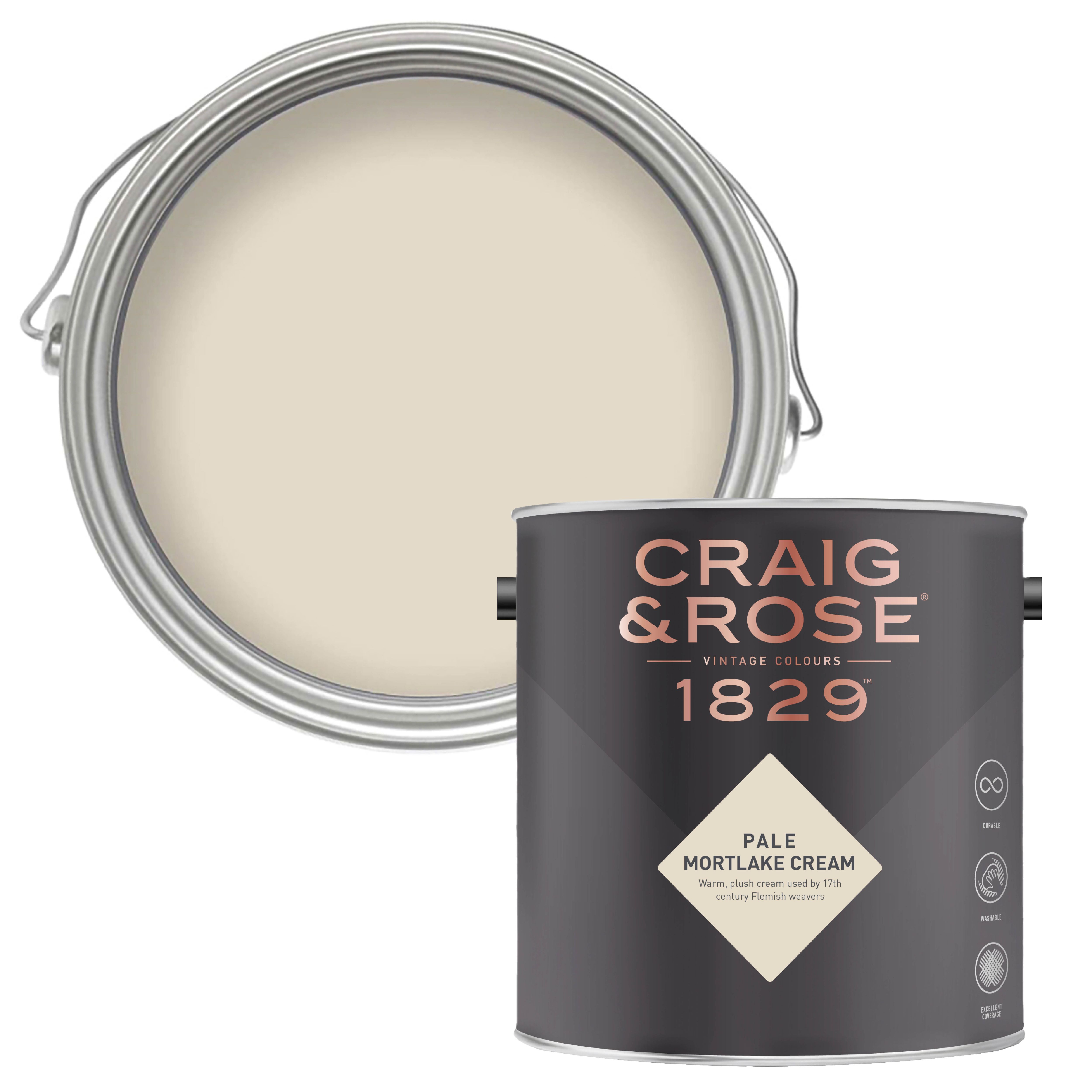Craig & Rose 1829 Pale Mortlake Crm Chalky Emulsion paint, 2.5L | DIY ...